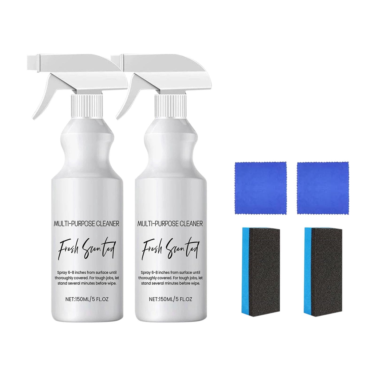 Hxlamzoo Multi-purpose Cleaner Kit (2pc/3pc) with Cloth & Sponge Set ...