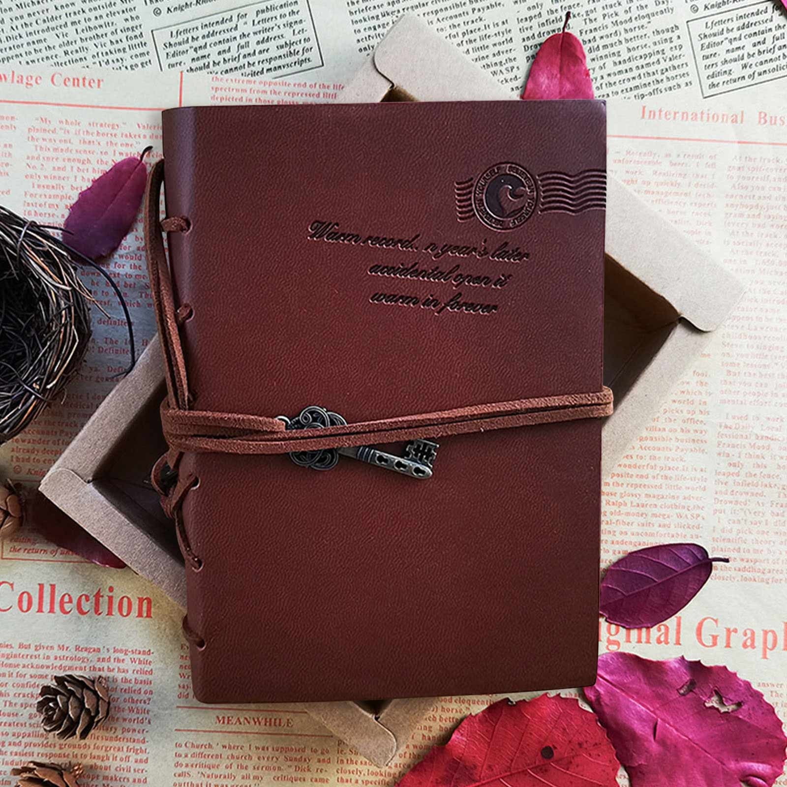 Hxlamzoo New Vintage Key String Retro Leather Note Book Diary Notebook ...