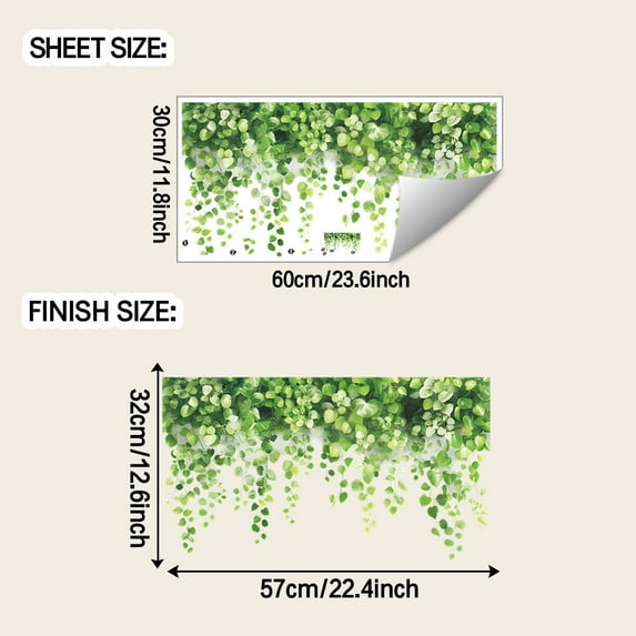 Hxlamzoo Plant Wall Stickers Green Plants Design Self-Adhesive ...