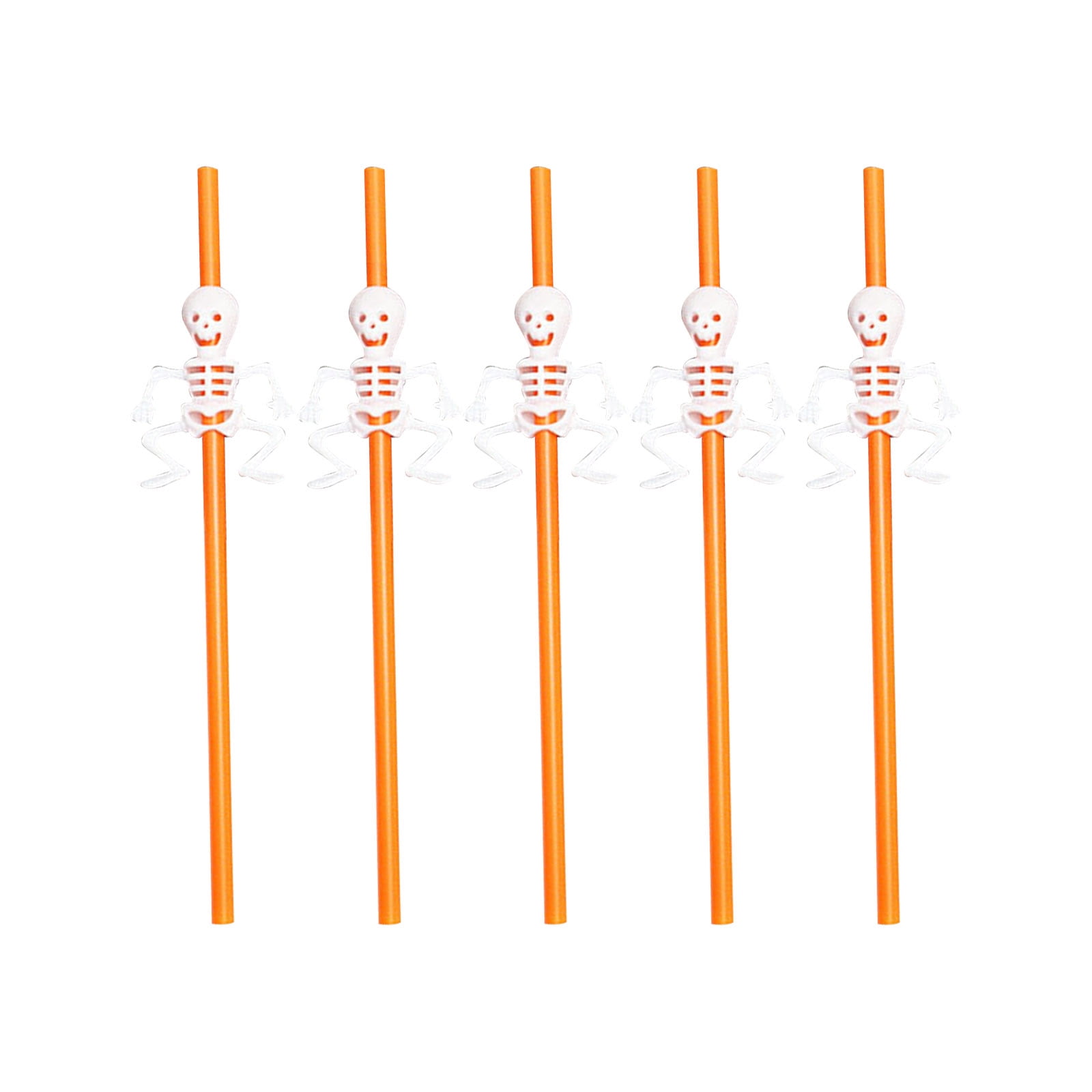 Hxlamzoo Scary Halloween 2024! 5pcs Straws for Bar with Cranium Design ...