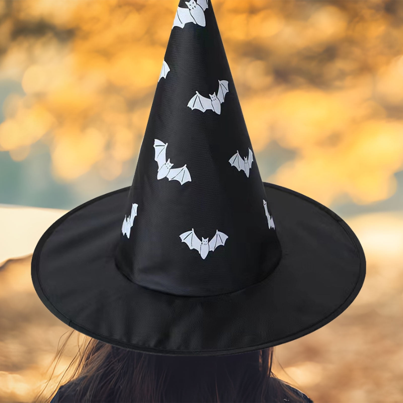 Hxlamzoo Scary Halloween 2024! Halloween Black Witch Hat Witch Cap with ...