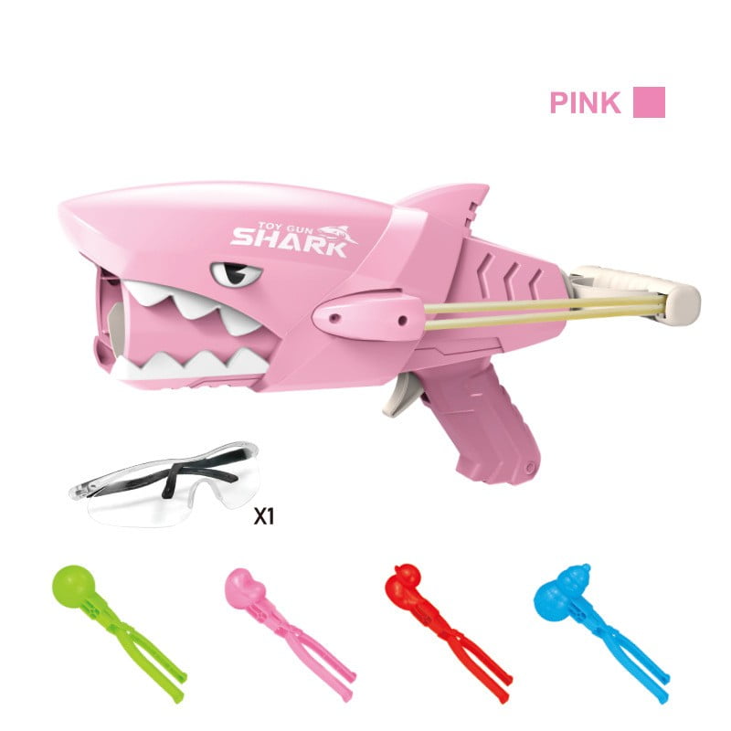 Hxlamzoo Shark Snowball Blaster Gun with Goggles and 4 Molds for ...