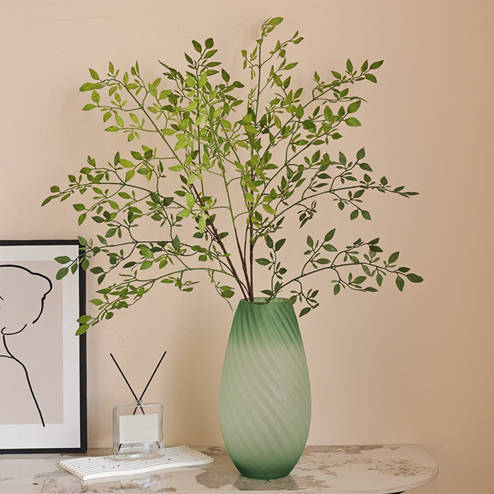 Hxlamzoo Simulated Milan Leaves Mini Small Leaf Fake Flower Branches ...