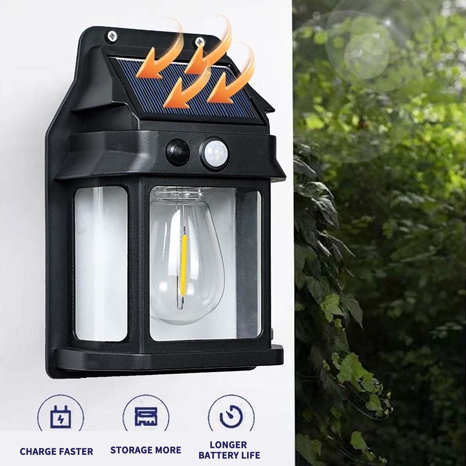 Hxlamzoo Solar Courtyard Light with Human Body Sensor - Super Bright ...