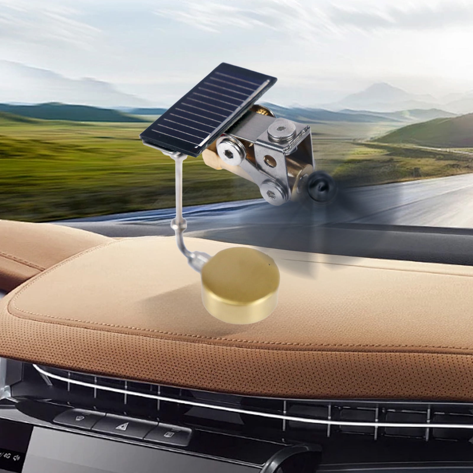 Hxlamzoo Solar Powered Metal Windmill Car Dashboard Ornament - Eco ...