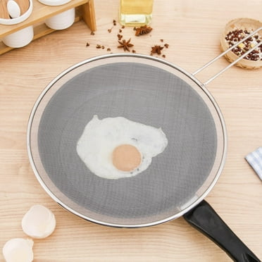 Splatter screen for frying pan Oil Splash Guard Stainless Steel Basting ...