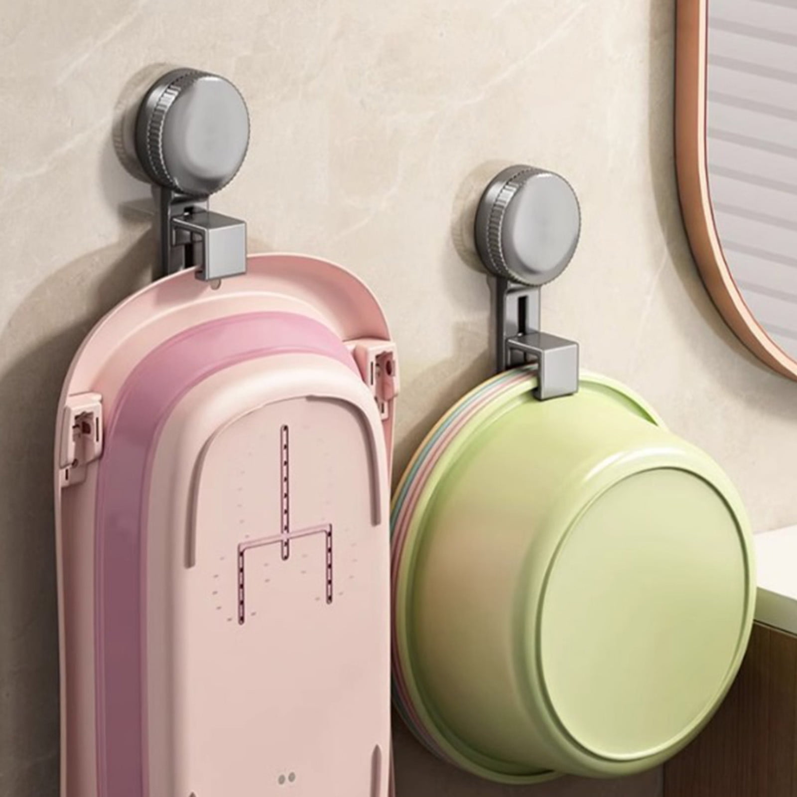 Hxlamzoo Sturdy Suction Cup Basin Hook - No Drill Bathroom Organizer ...