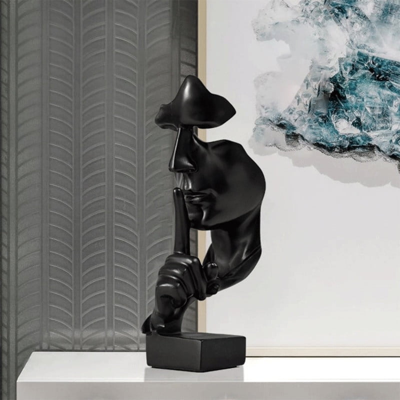 Hxlamzoo Thinker Statue, Silence Resin Abstract Art Figurine, Modern ...