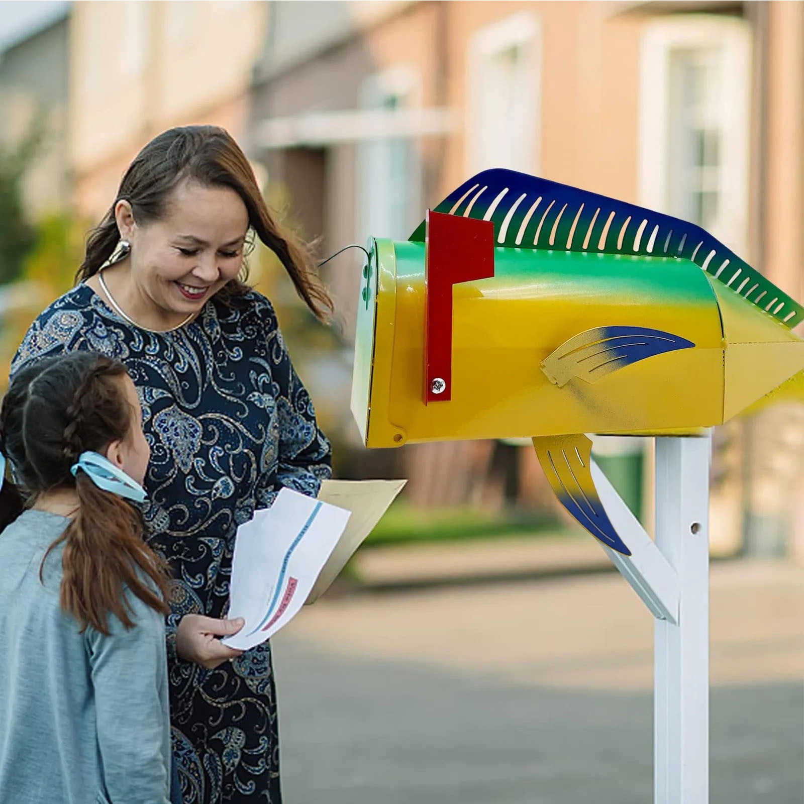 Hxlamzoo Unique Fish Mailbox, Creative Animal Mailbox, Garden Courtyard ...