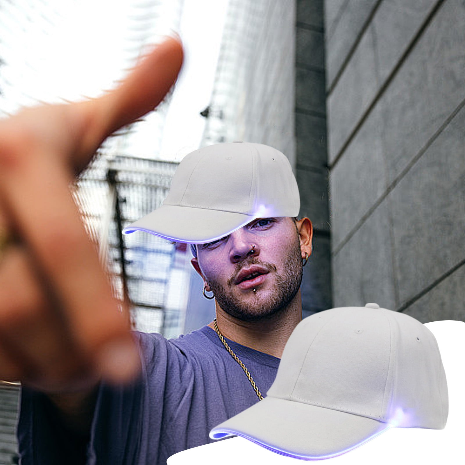 Hxlamzoo Upgraded 2025 LED Light Up Baseball Cap - Adjustable Flash ...