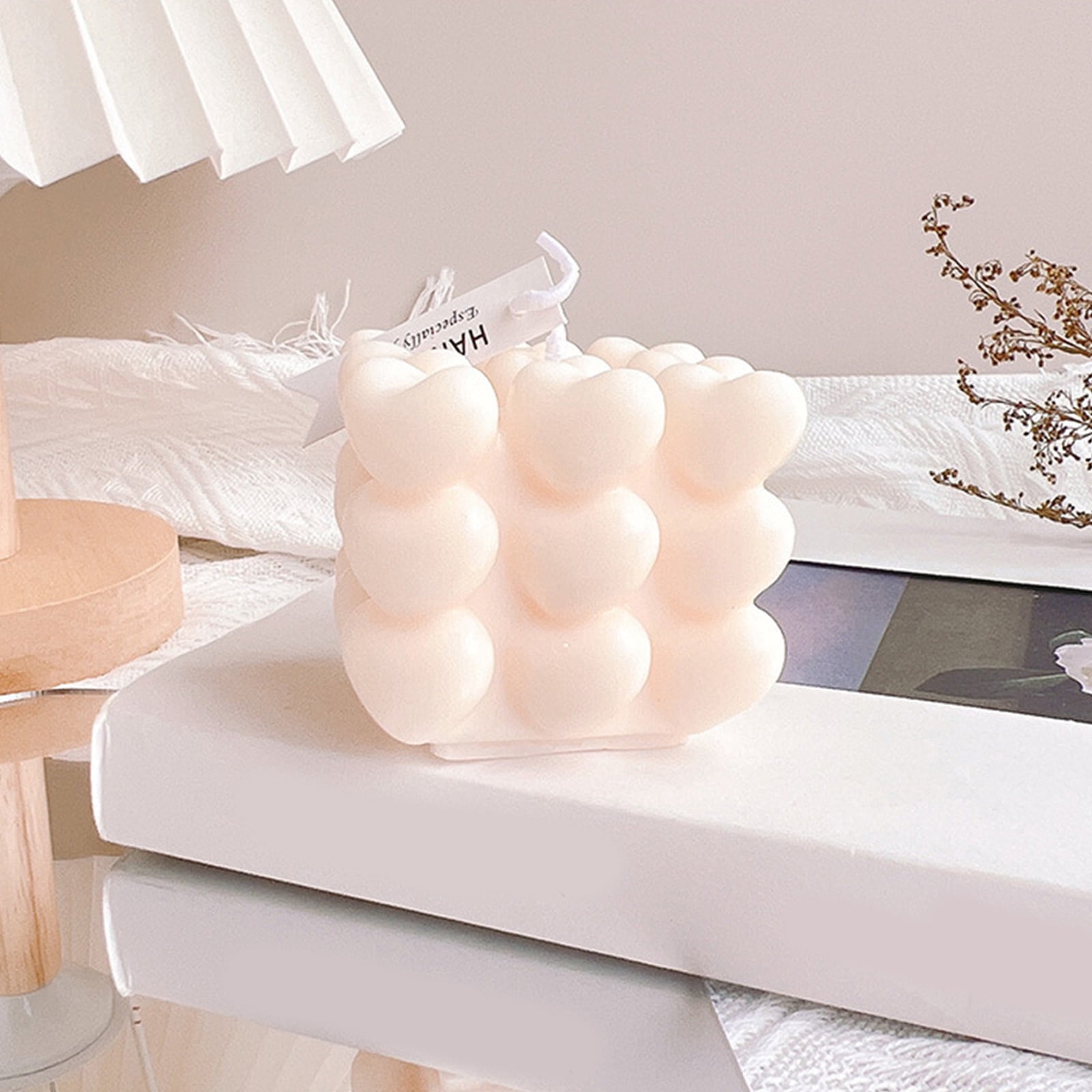 Hxlamzoo Valentine's Day Geometric Heart Candle, Scented Soy Wax, Long ...