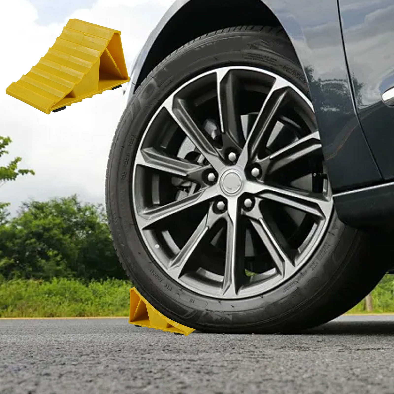 Hxlamzoo Wheel Chocks, Non Slip Base, Suitable for Most Tyre Sizes ...