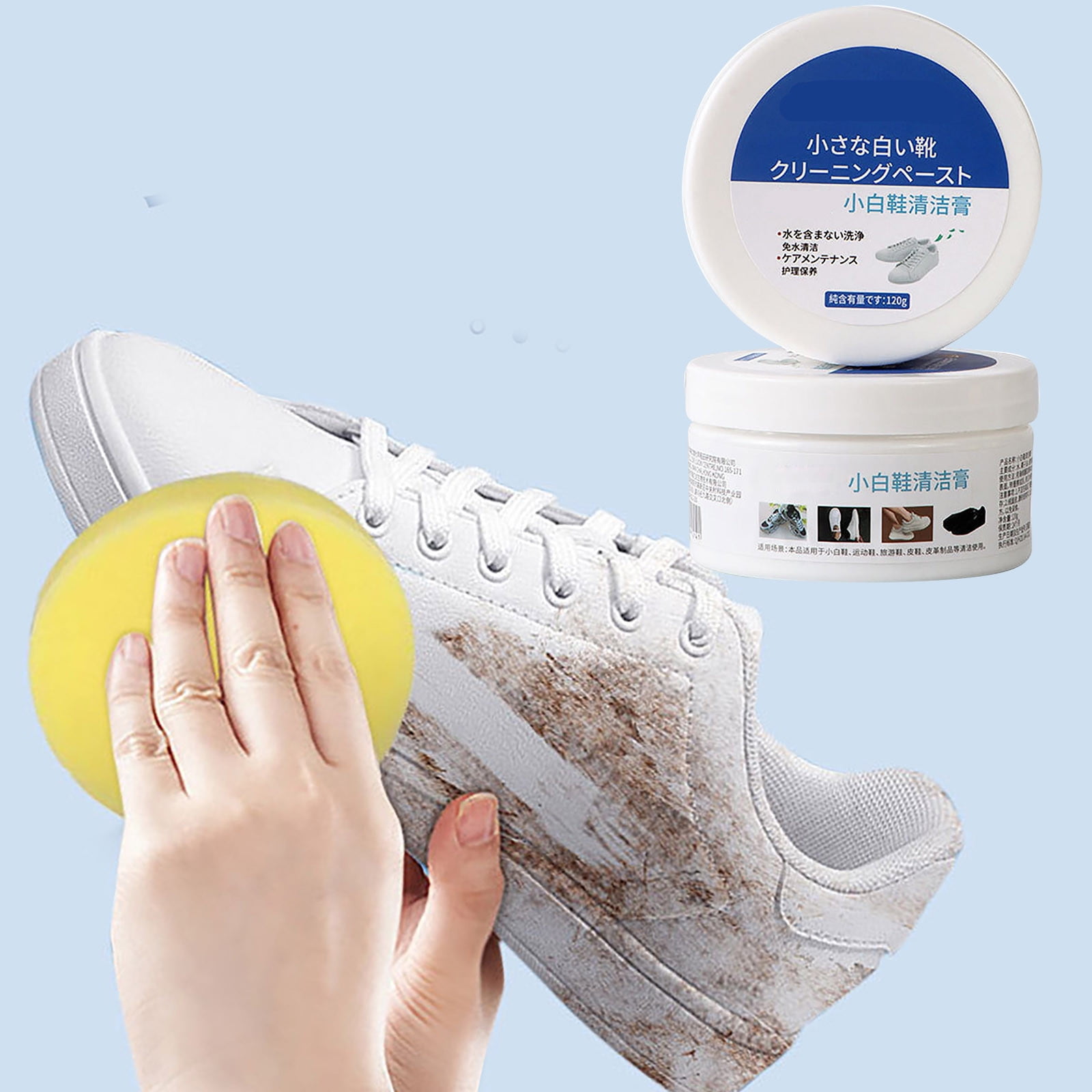 Hxlamzoo White Shoe Cleaning Cream with Built-in Sponge | Quick ...
