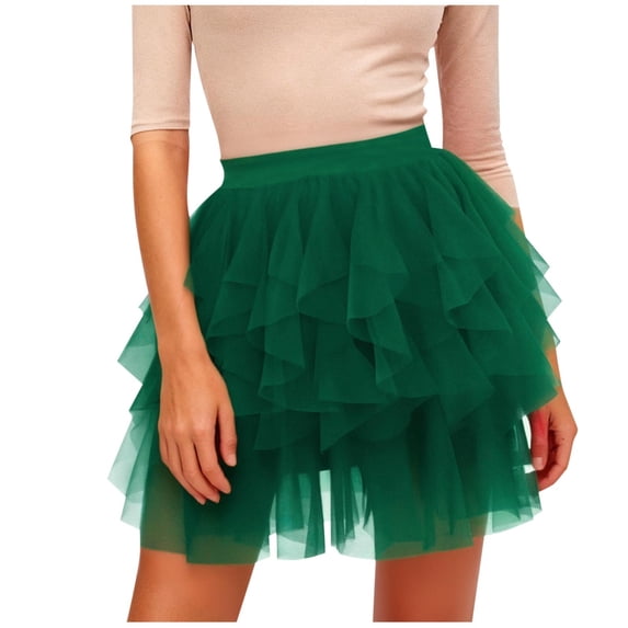 Hxlamzoo Women's Skirt - High Waist Tutu Layered Puff Skirt for Spring ...