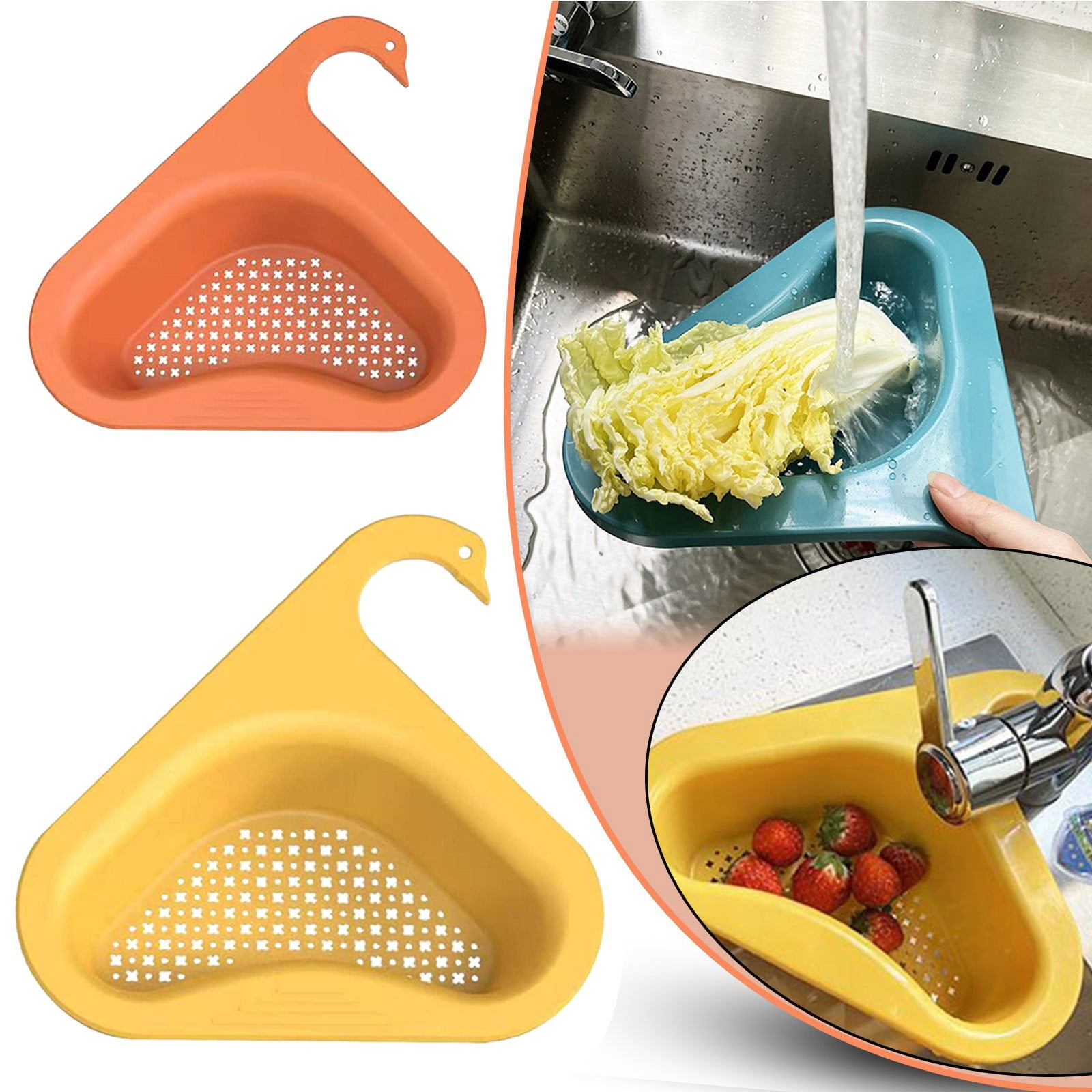 Kitchen Organization 2 Pcs Sink Organizer Filter Tray Shelf Triangular ...