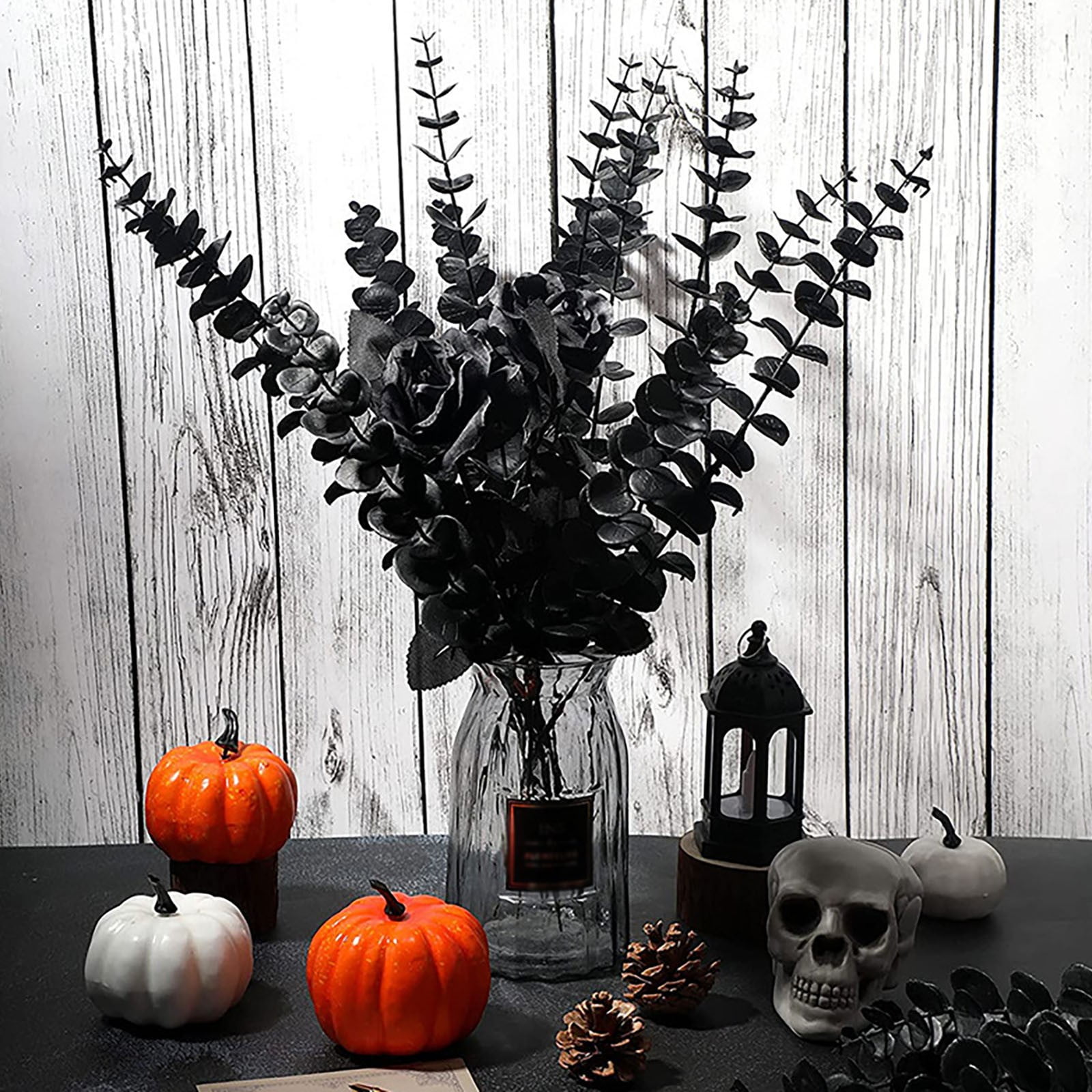 Outdoor Home Decor 24Pcs Artificial Leaves Long Stems Plants Artificial ...