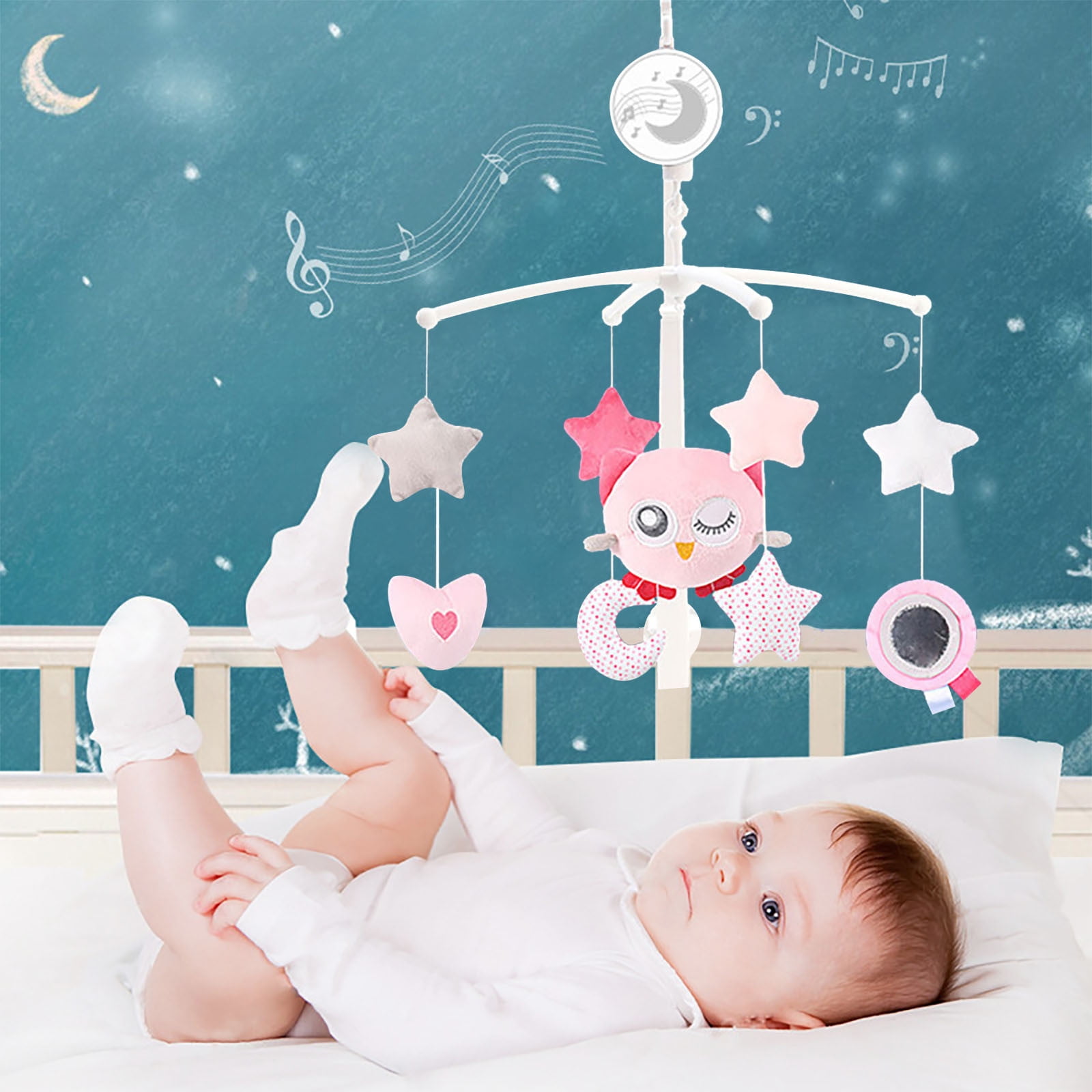 Hxoliqit Baby Rotatable Bell Crib 360 Hanging Baby ° Bed Musical Toy ...