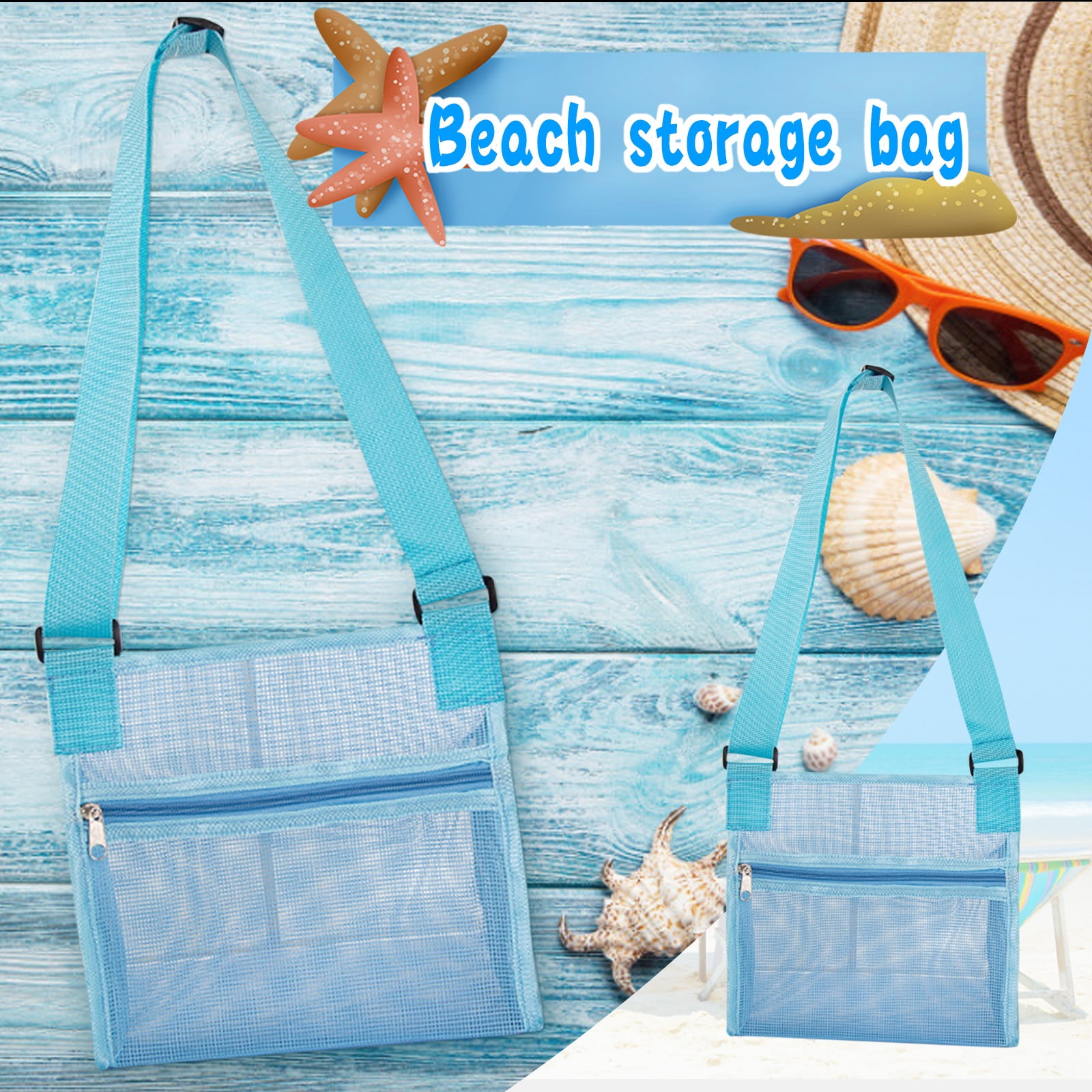 Hxoliqit Children's Beach Shell Tool Storage Bag Shoulder Mesh Tote Bag ...