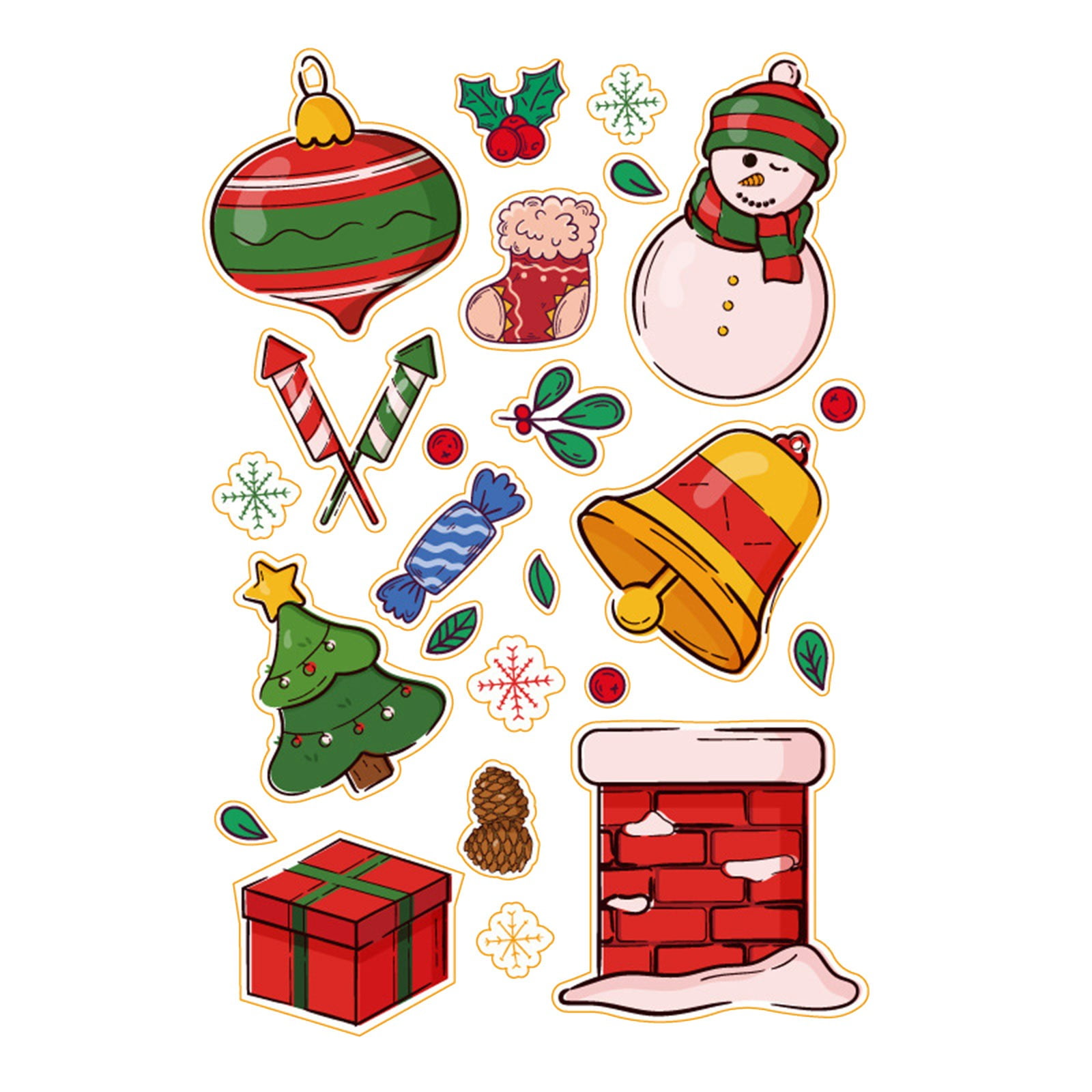 Hxoliqit Christmas Sticker Santa Bell Gift Small Sticker Cute Stickers ...