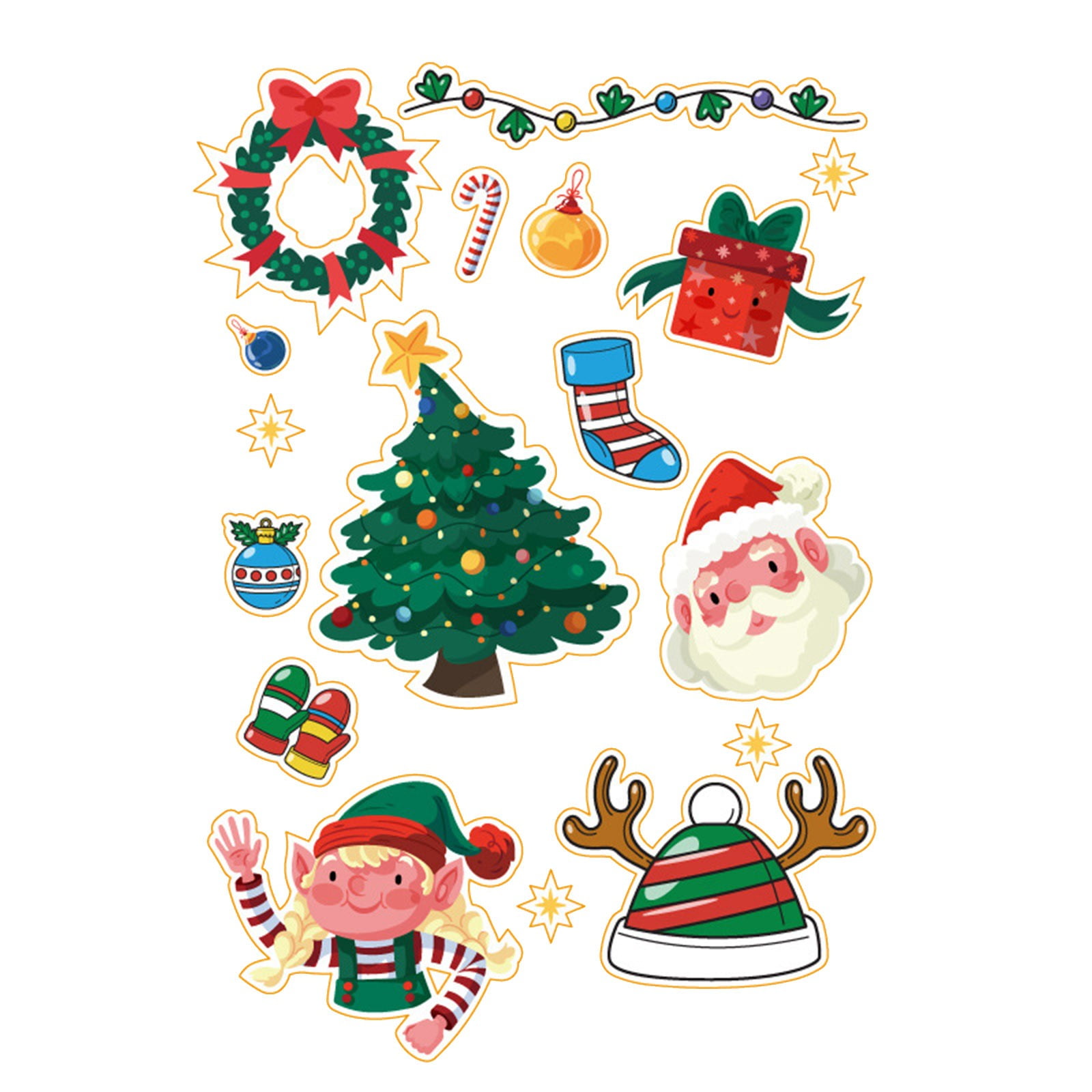Hxoliqit Christmas Sticker Santa Bell Gift Small Sticker Cute Stickers ...