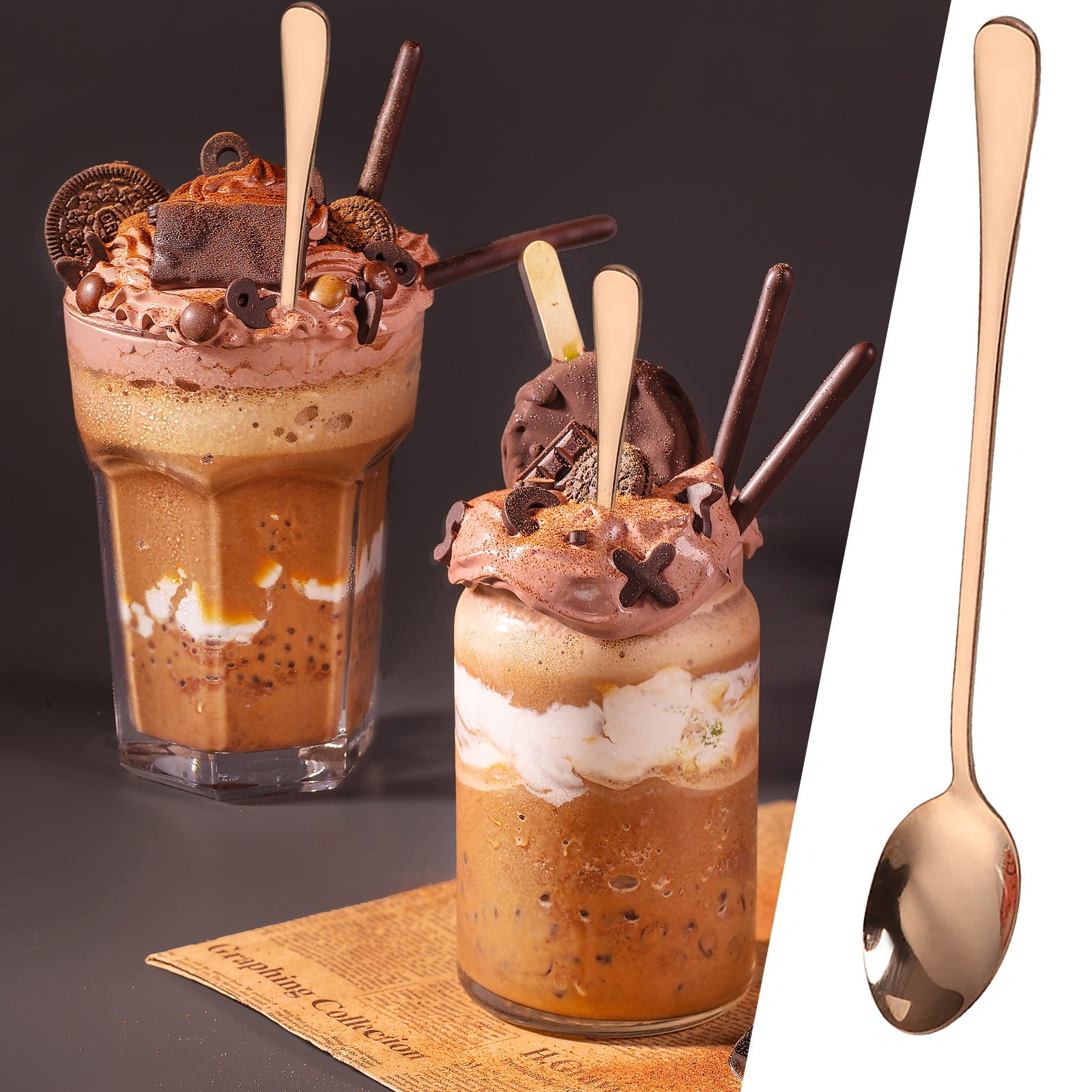 Hxoliqit Coffee Stirrers Ice Tea Spoon Premium Stainless Steel Iced ...