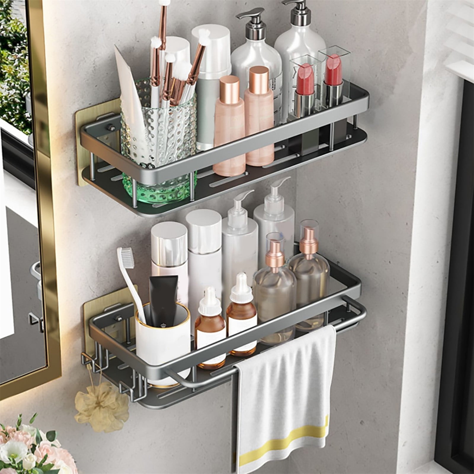 Hxoliqit Doubledeck Bathroom Storage Rack Bathroom Shelf Toilet Toilet ...