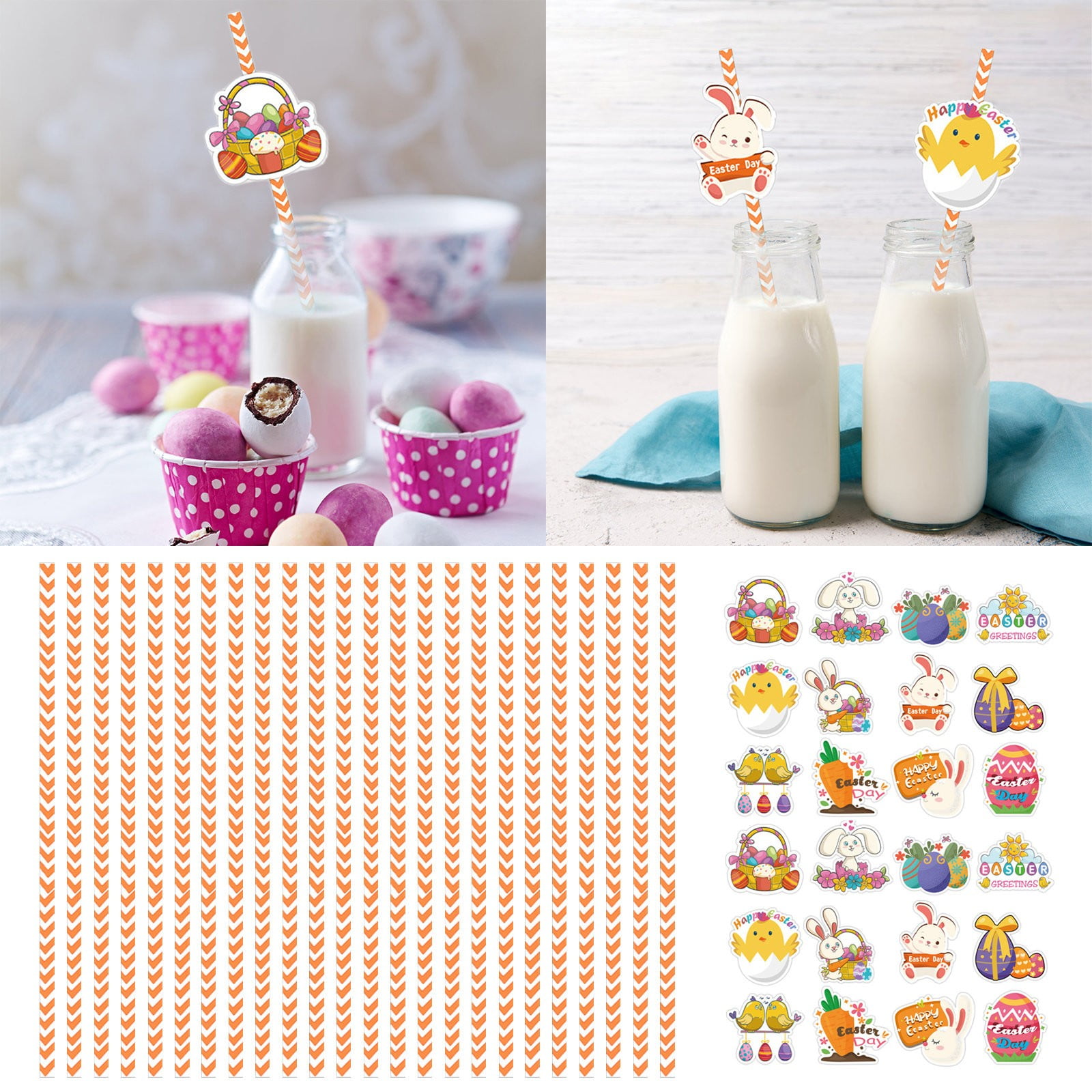 Hxoliqit Easter Straw Use For Party Gift For Easter Use For Decor Party ...