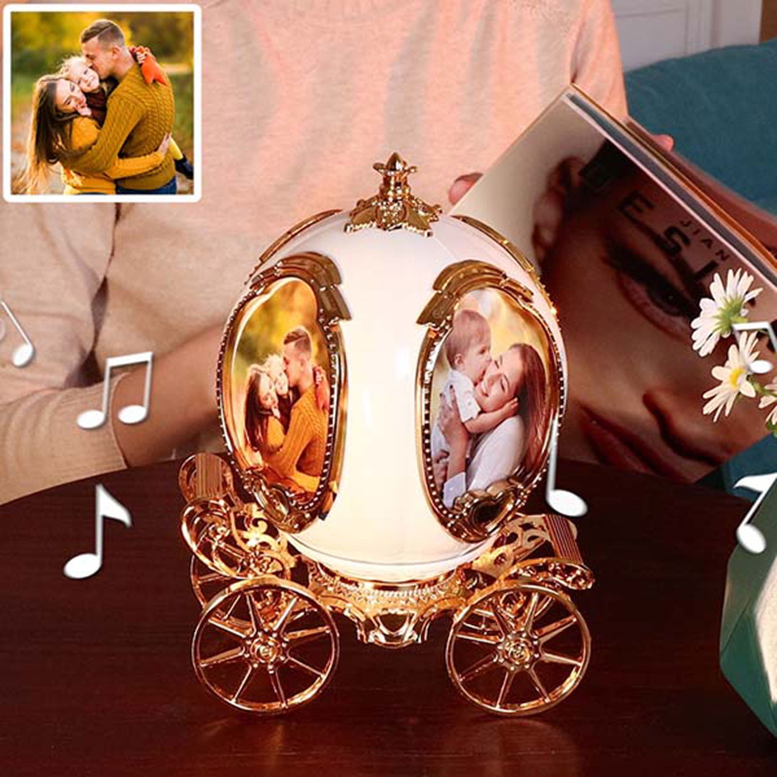 Hxoliqit Frame Personalized Pumpkin Car Photo Frame Music Box Picture ...