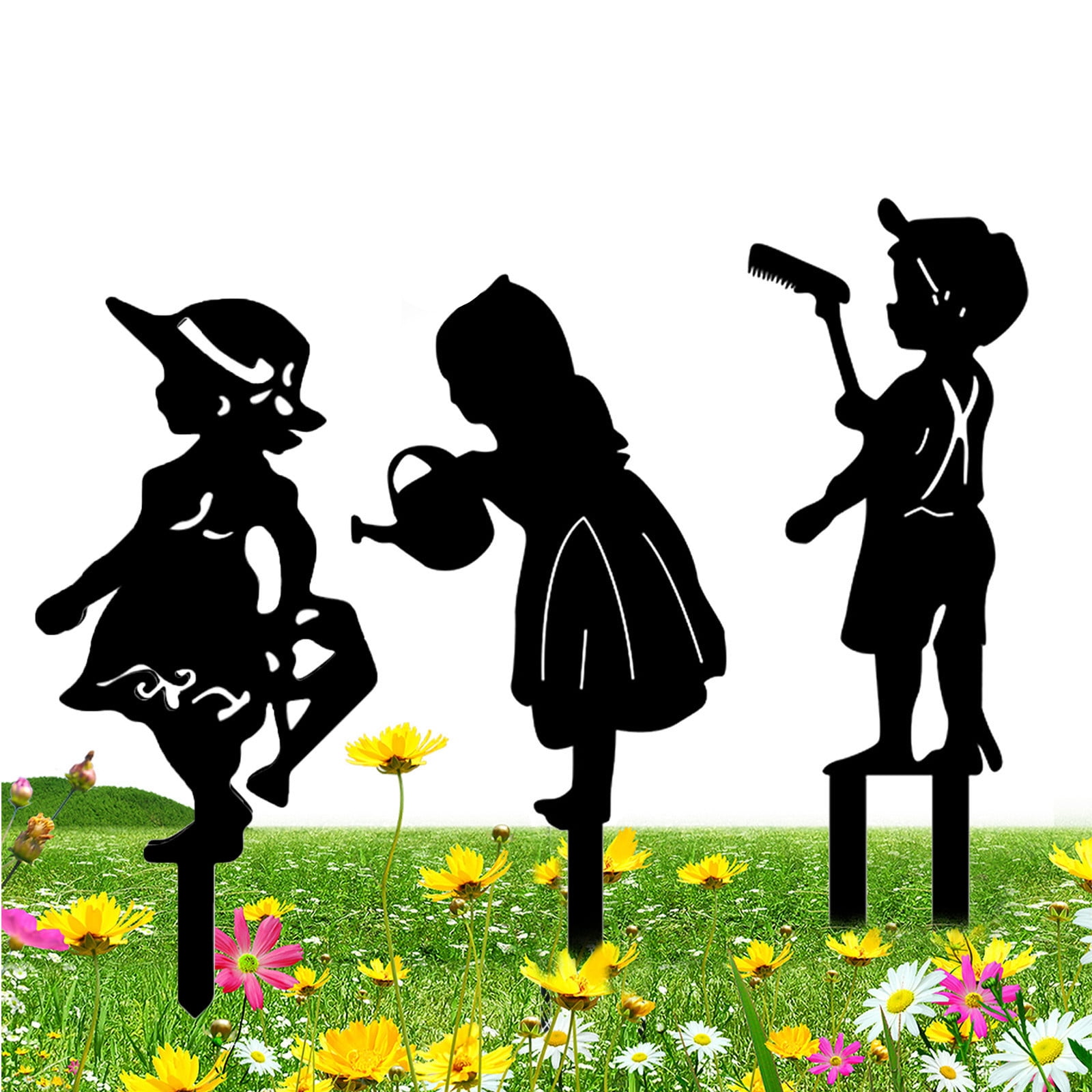 Hxoliqit,,Insert Kid Insert Yard Yard Decoration 3PC Garden Art Patio ...