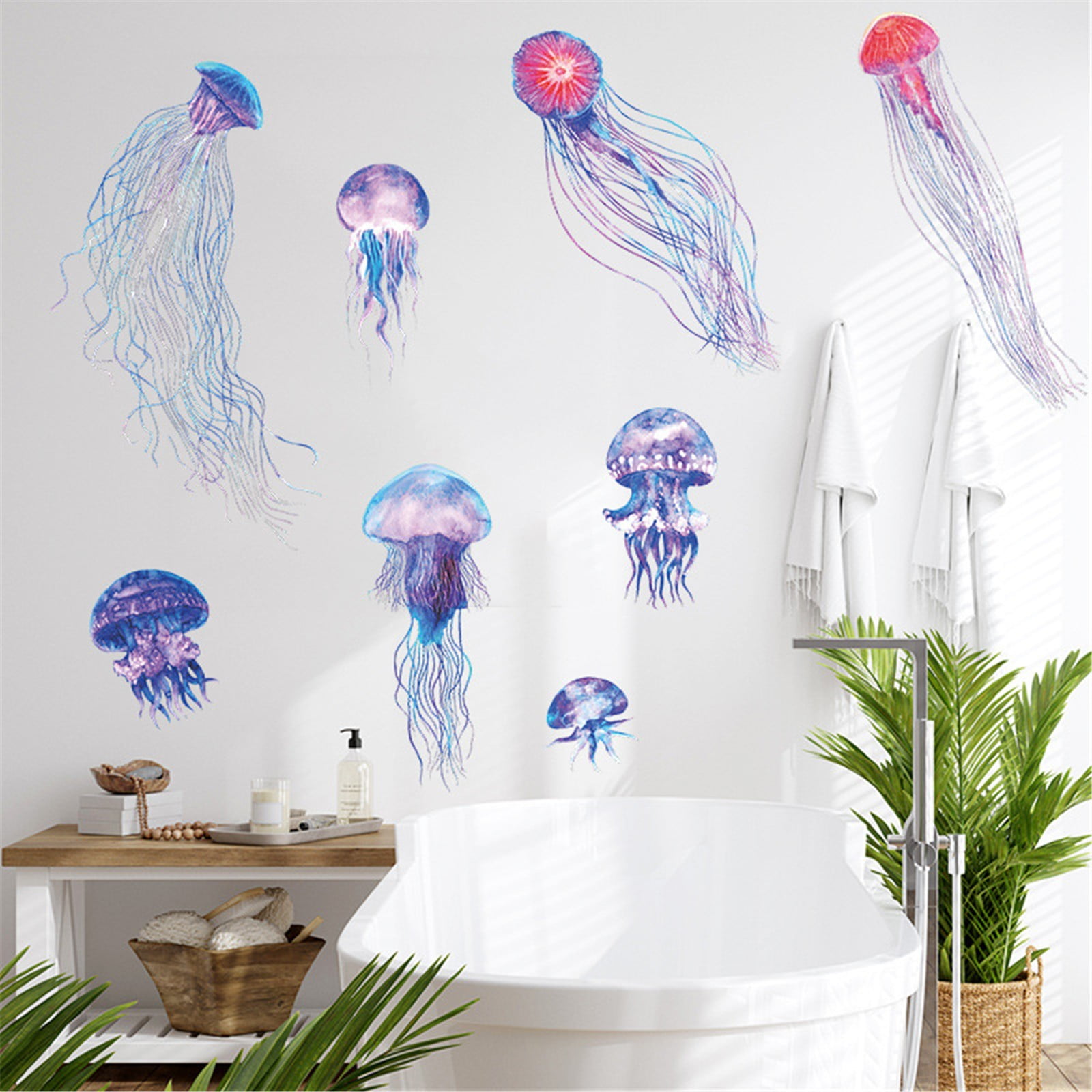 Hxoliqit Large Wall Stickers Ocean Underwater Fish Wall Decals Girls ...