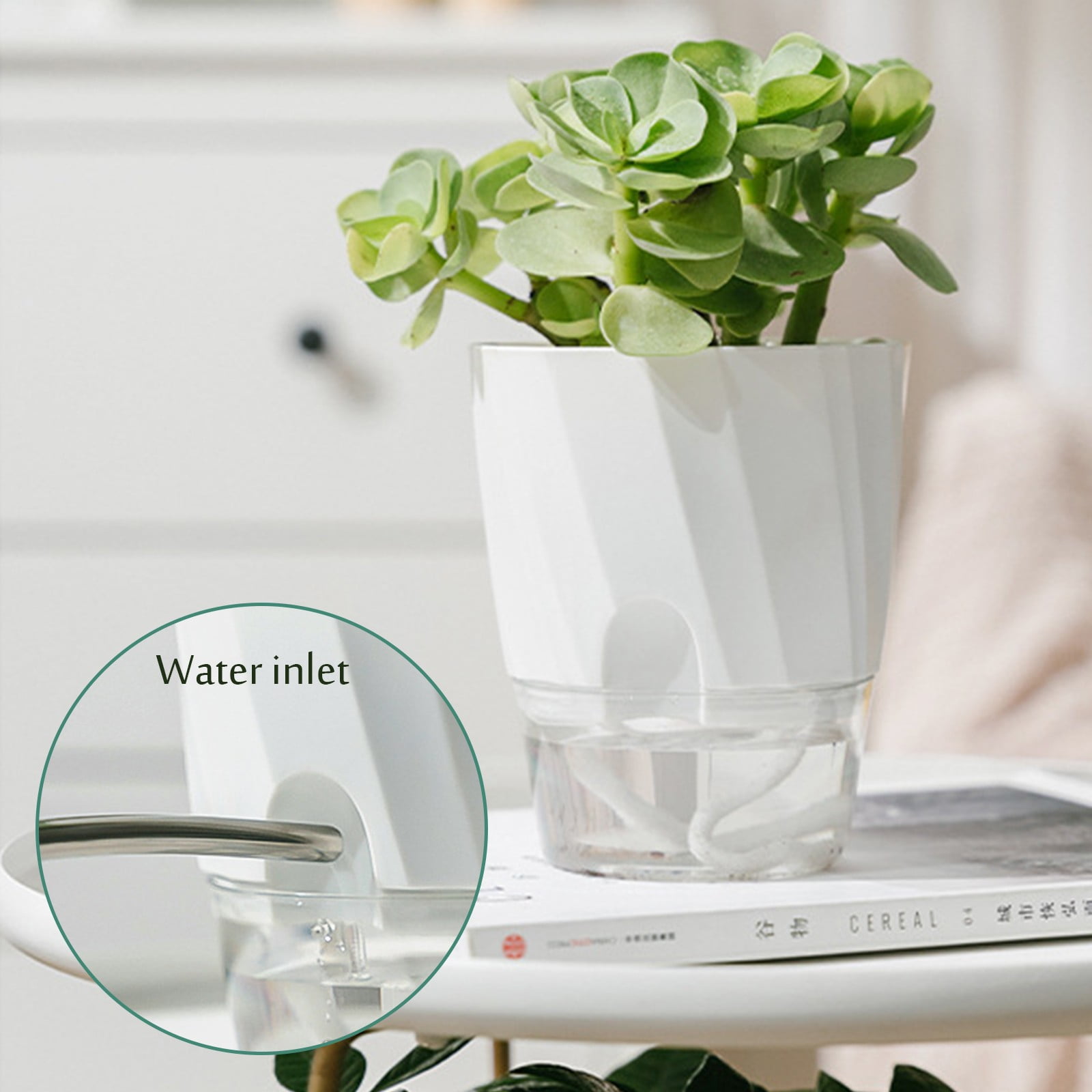 Hxoliqit,Pot Plant Self Watering Planter African Violet Pots Clear ...