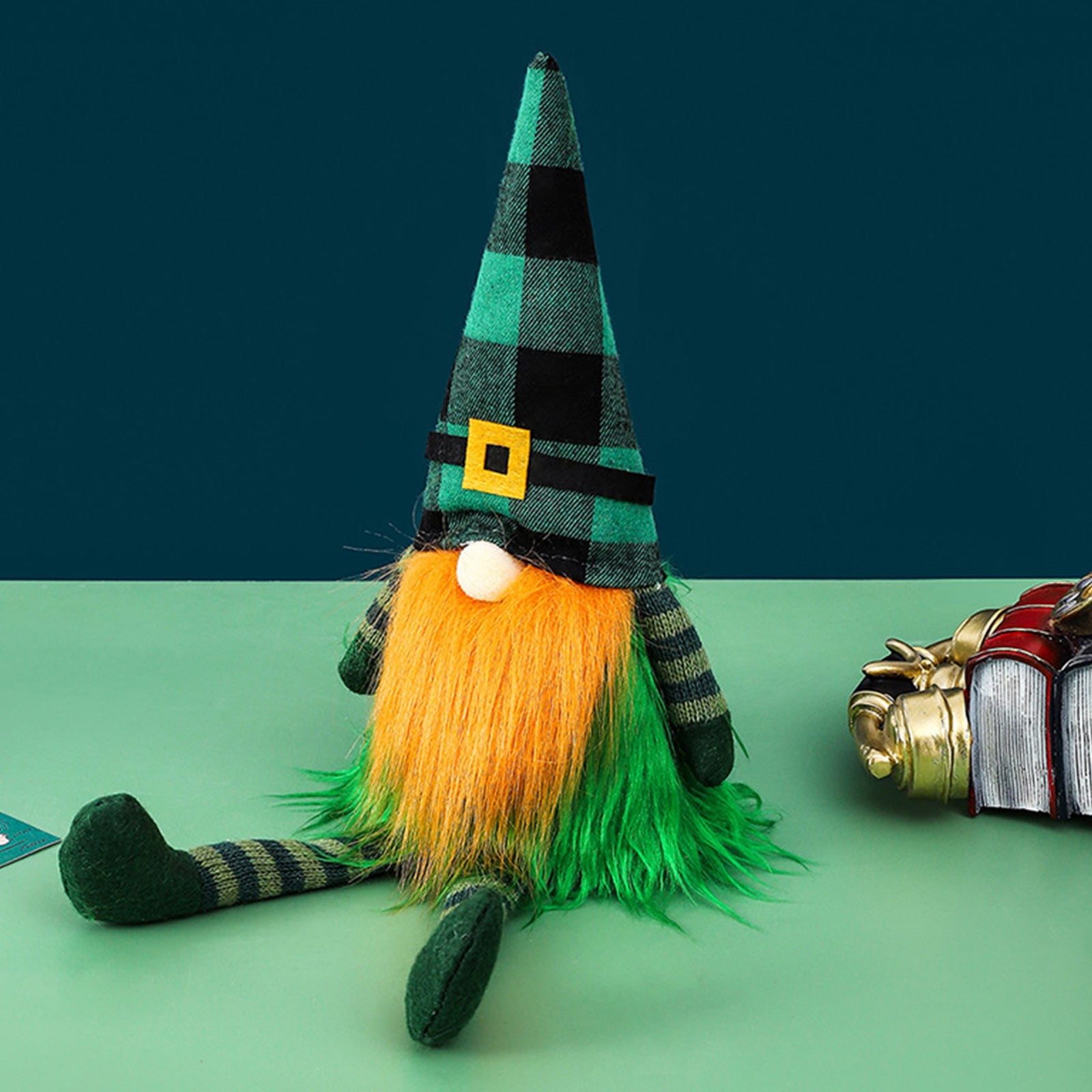 Hxoliqit St. Patricks Gnome Ornament Green Plaid Irish Festival Gnomes ...