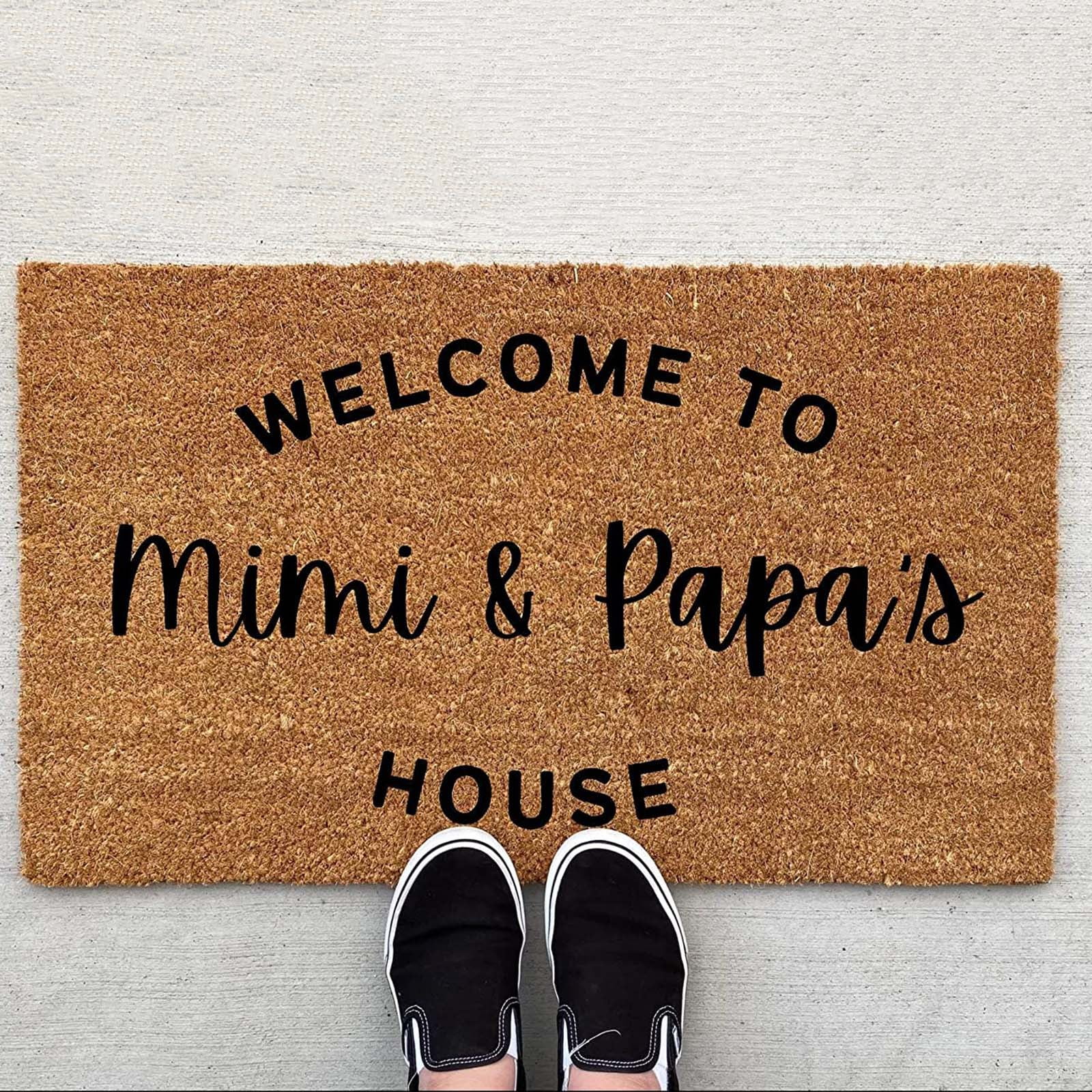 Hxoliqit Welcome To Mimi And Papa's House Funny Cute Doormat Door Mat ...