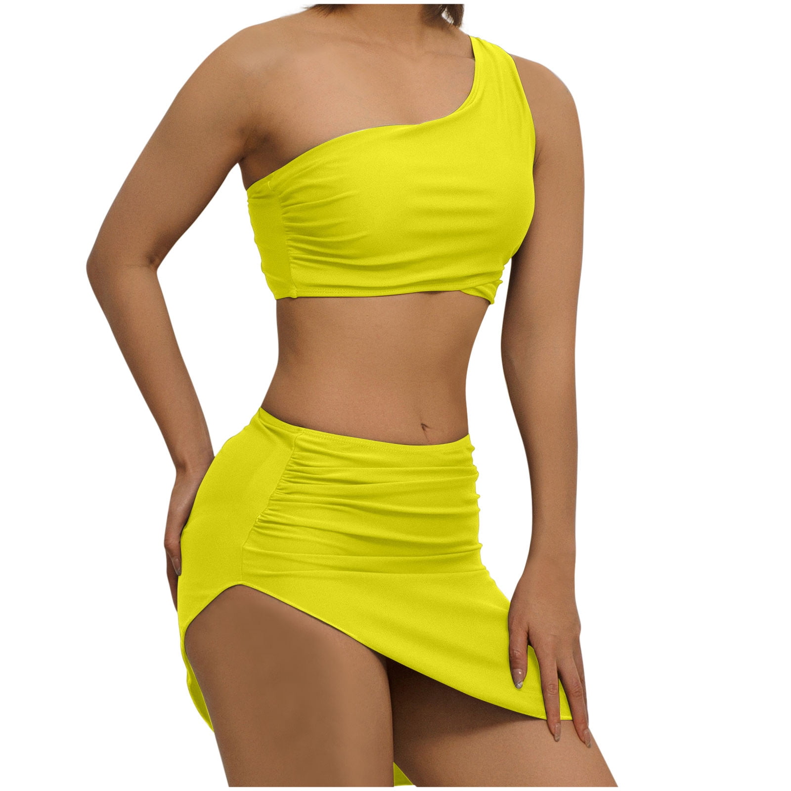 Hxshgdsn 3Piece Womens Off Shoulder Bikini Sets With Padded Cups Trendy ...