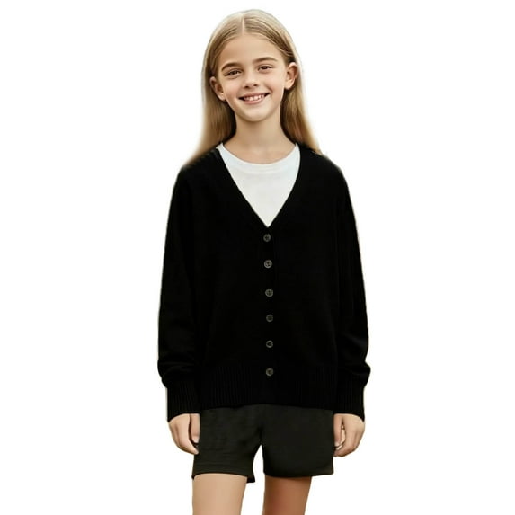 Hxshgdsn Childrens V Neck Cardigan Sweaters Button Down Long Sleeve ...
