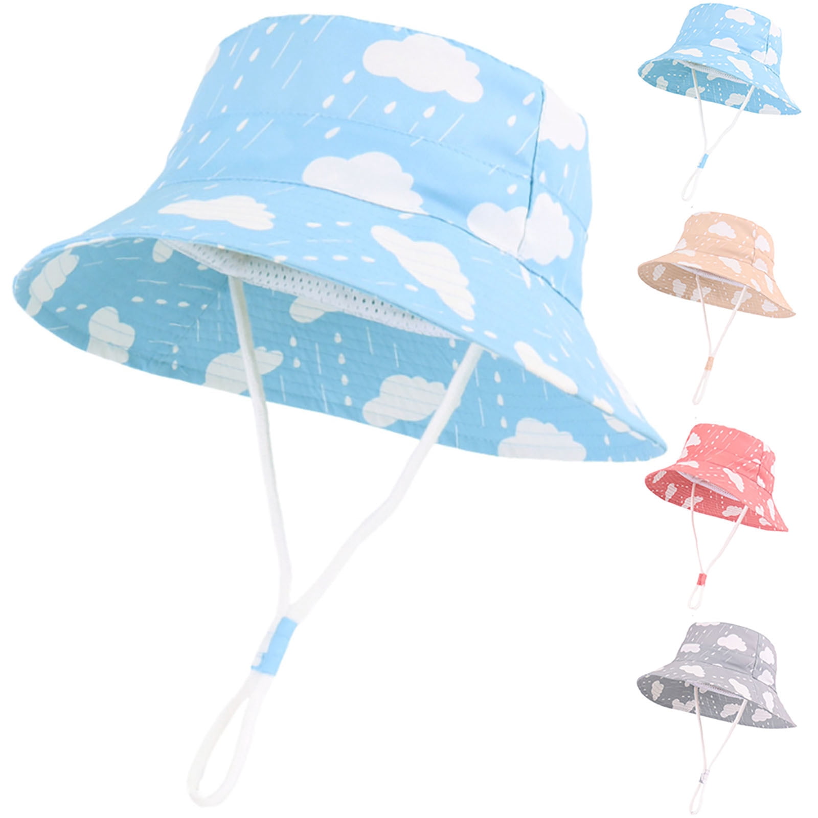 Hxshgdsn Cute Sun Hat for Kids with Cloud Print and Adjustable Strap ...