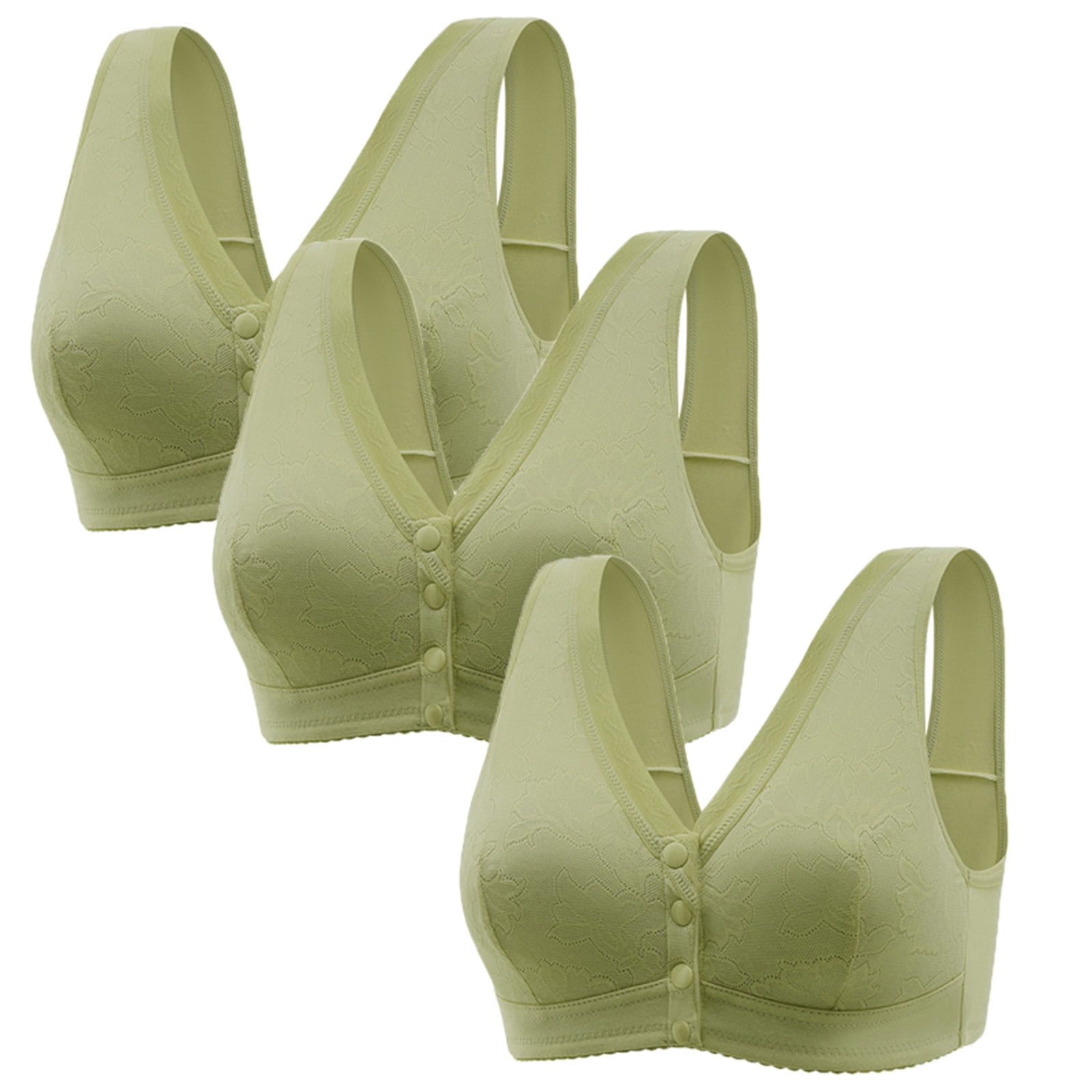 Hxshgdsn Front Button Convenient Bras 3PC Full Coverage Comfortable ...