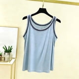 Hxshgdsn Womens Camisole Tank Tops Summer Sleeveless Crewneck Vest ...