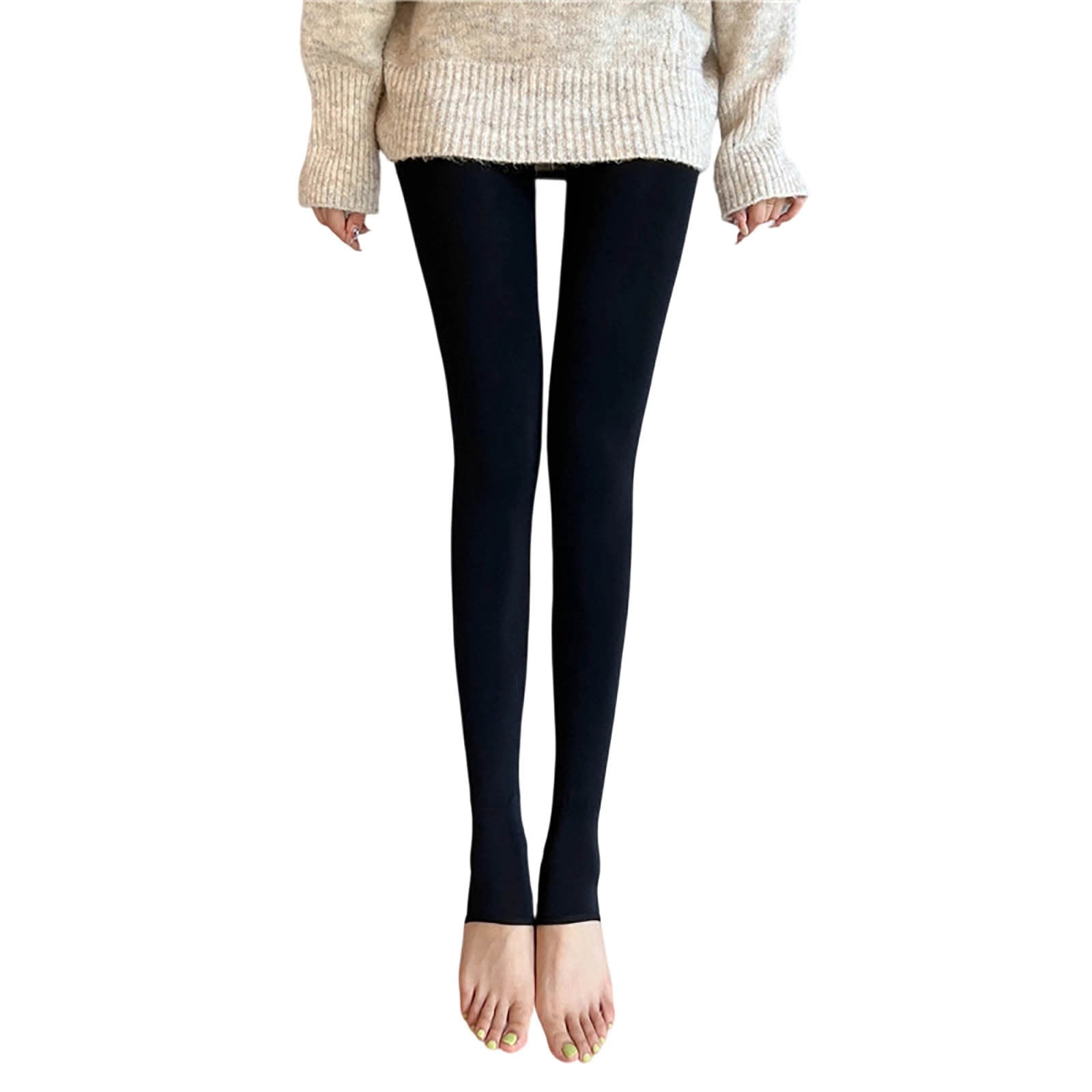 Hxshgdsn Womens Fleece Lined Tights Warm Winter Thermal Tights Full ...