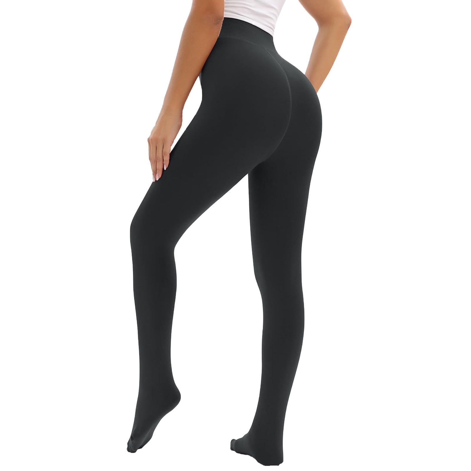 Hxshgdsn Womens Opaque Tights Plus Size Footed Pantyhose Solid Color ...