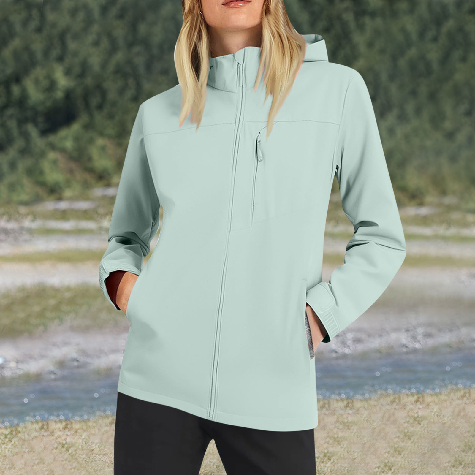 Hxshgdsn Womens Tops Women's Button-Up Blouse Long Sleeve Solid Color ...