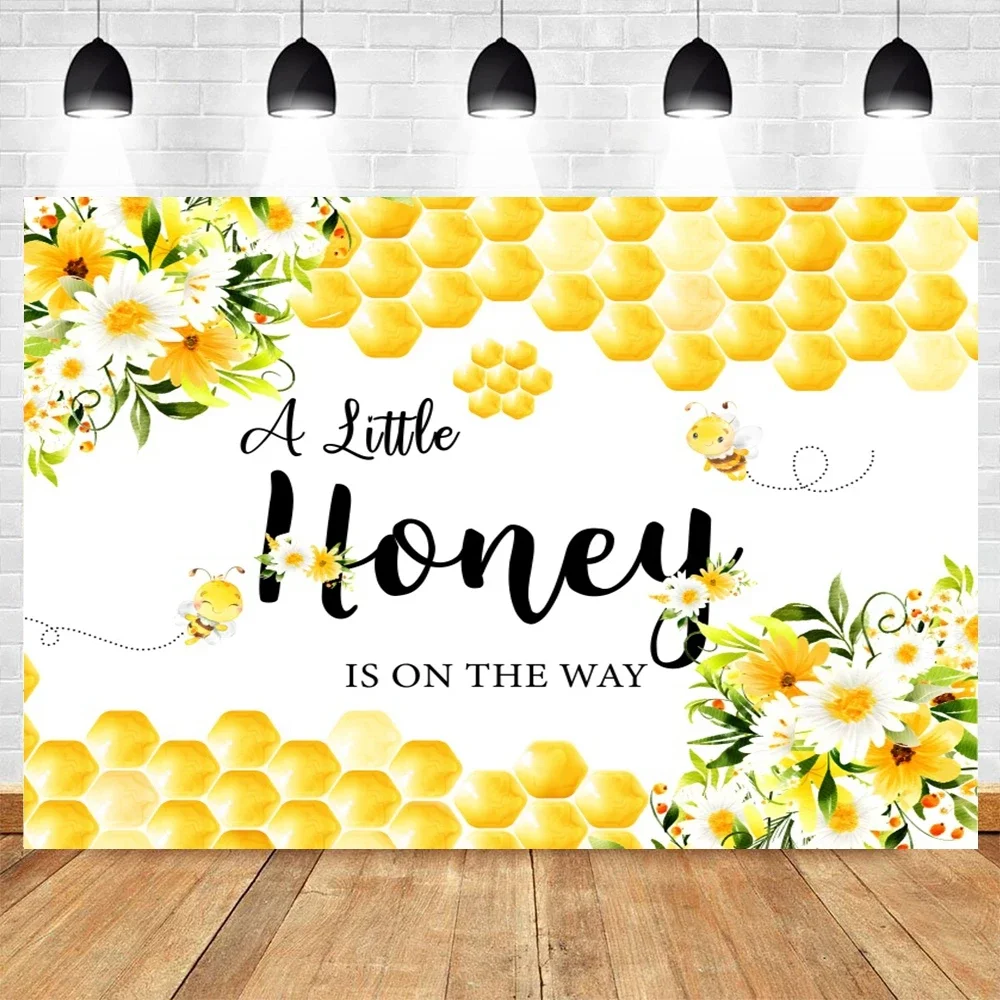 Hy Bee Baby Birthday Backdrop for Photography Glitter Gold Sunflowers ...
