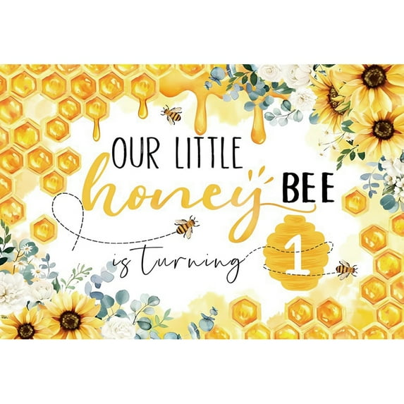 Hy Bee Baby Shower Backdrop for Photography Yellow Sunflowers Sweet ...