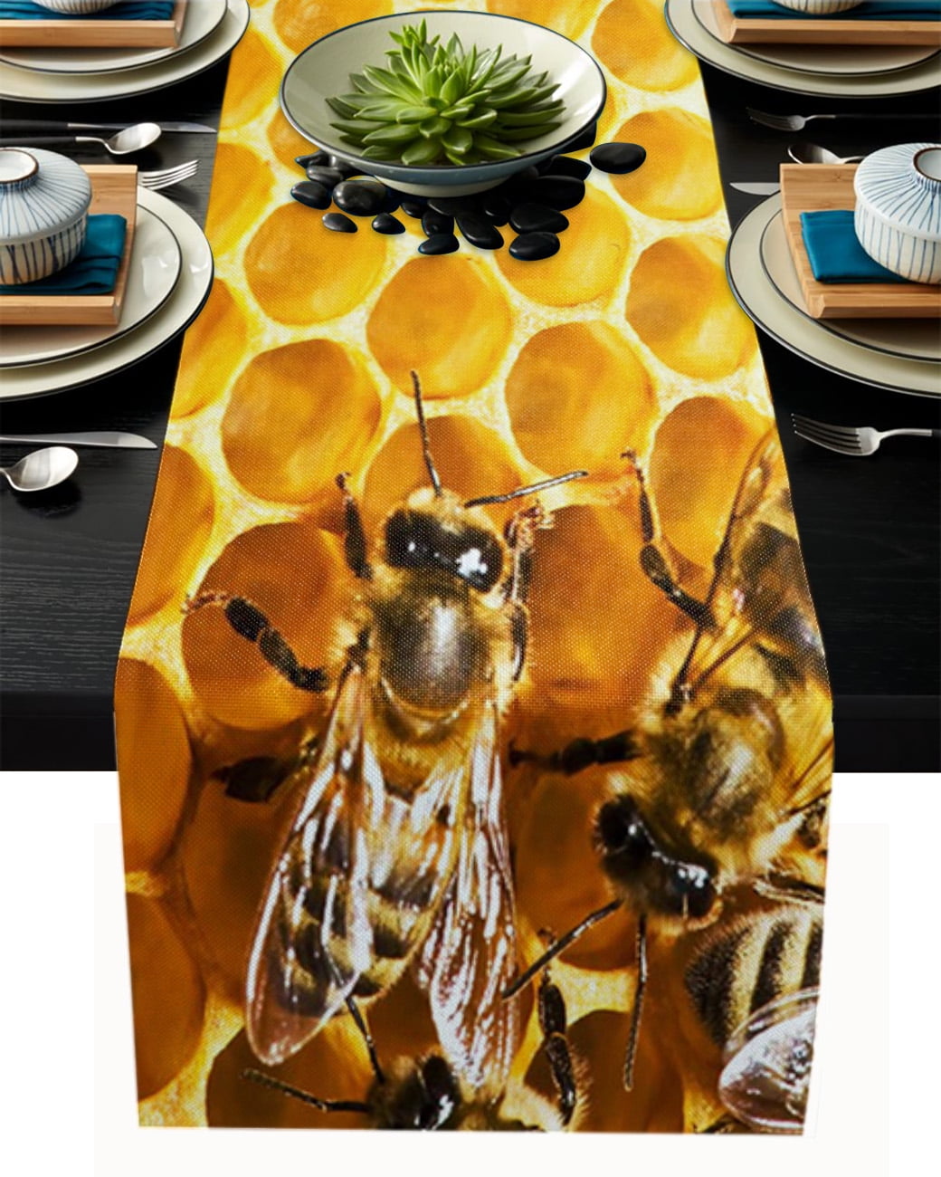 Hy Hycomb Insect Bee Flower Table Runners Wedding r Coffee Table ...