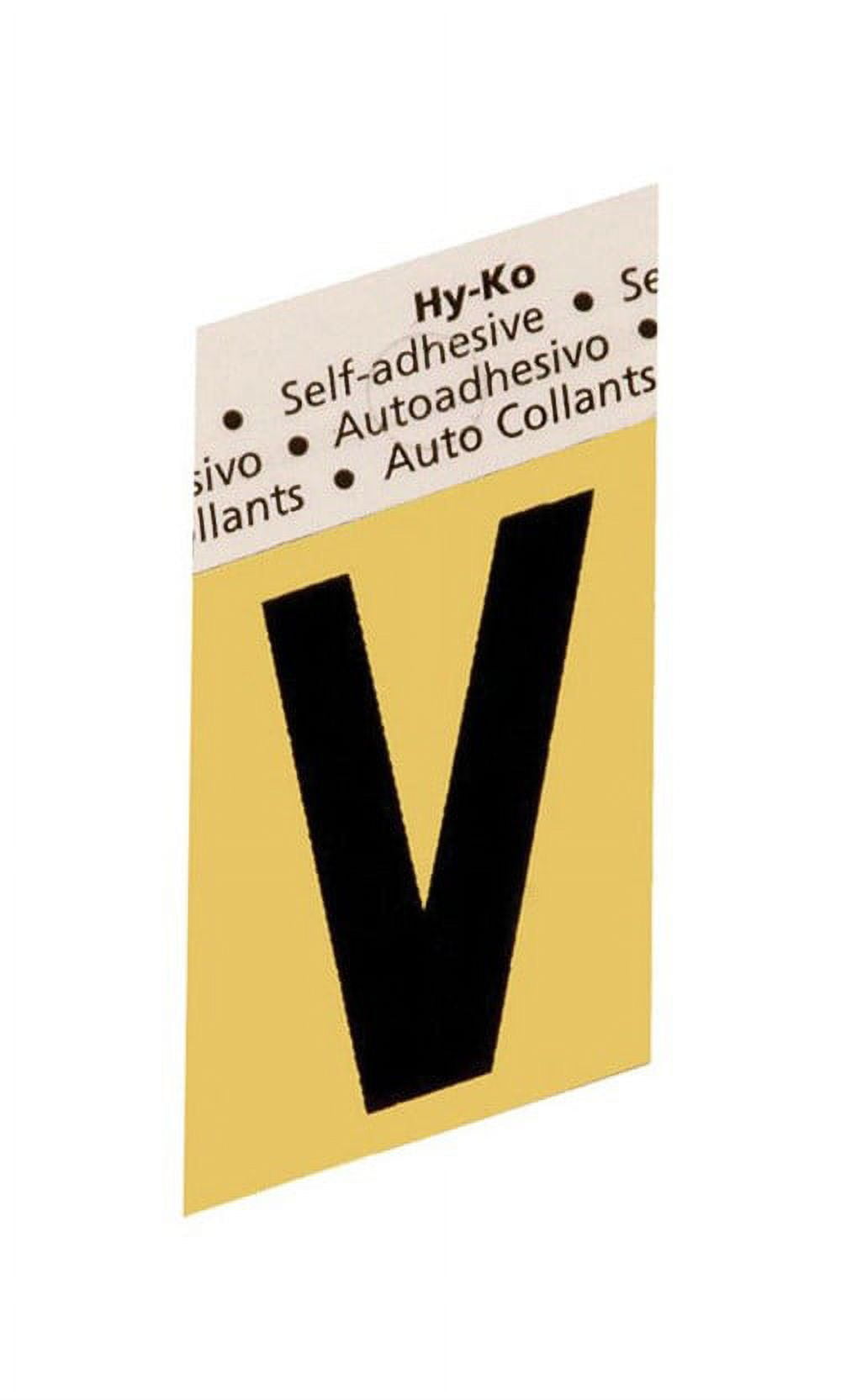 Hy-Ko 1-1/2 in. Black Aluminum Self-Adhesive Letter V 1 pc - Walmart.com
