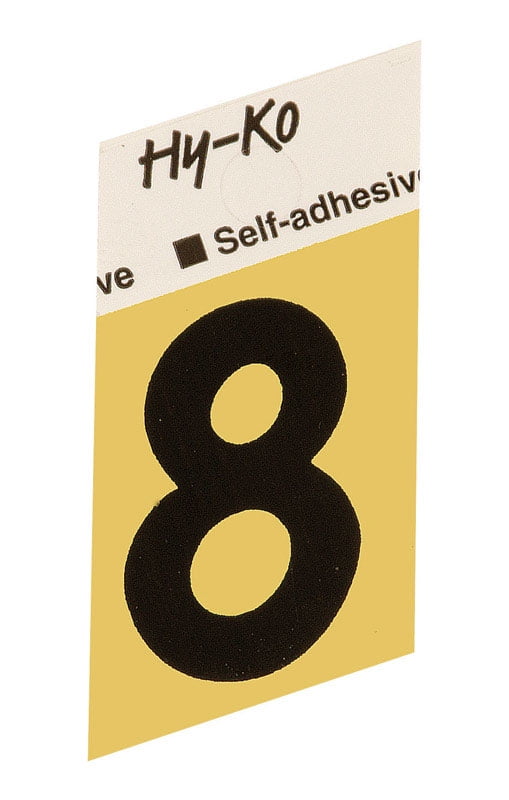 Hy-Ko 1-1/2 in. Black Aluminum Self-Adhesive Number 8 1 pc - Walmart.com
