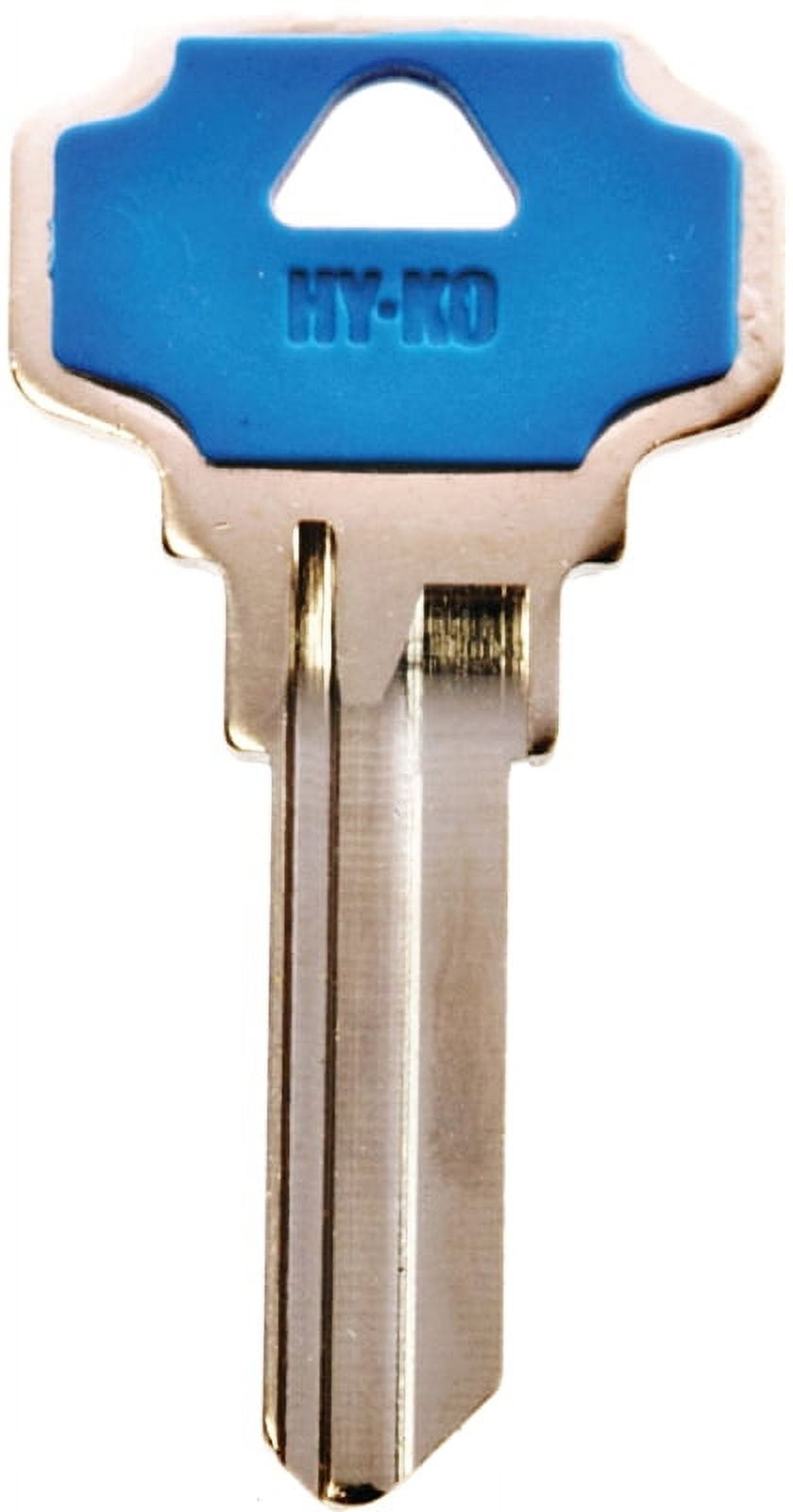 Hy-Ko 13005DE6 Key Blank, 2.129 in L x 1.099 in W, Brass, Nickel Plated ...