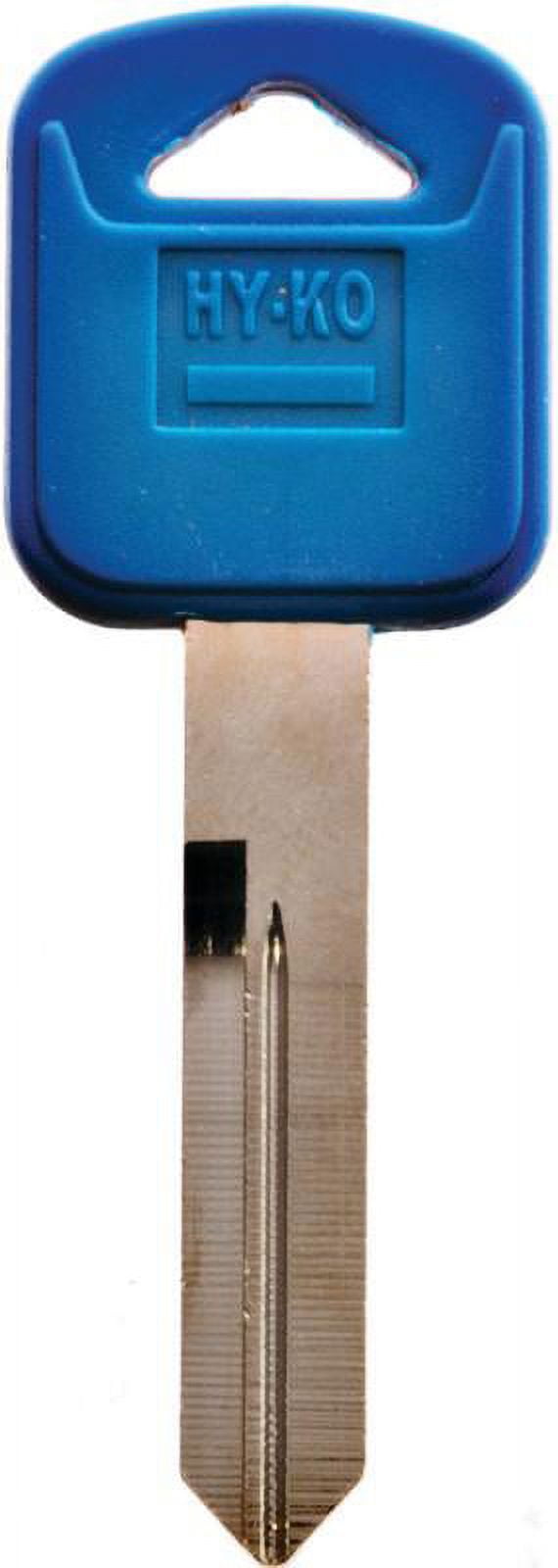 Hy-Ko 13005H75PB Key Blank with Blue Plastic Head, Brass, Nickel Plated ...