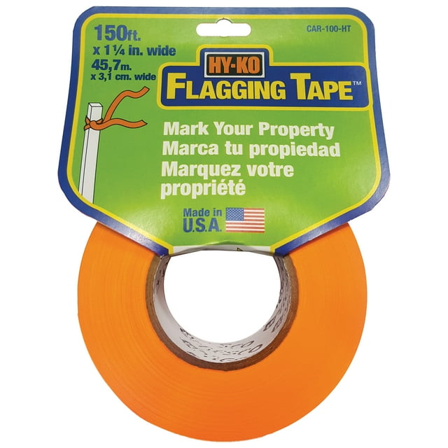 Hy-Ko 150' Orange Flagging Tape, Reusable, Weather-Resistant, PVC ...
