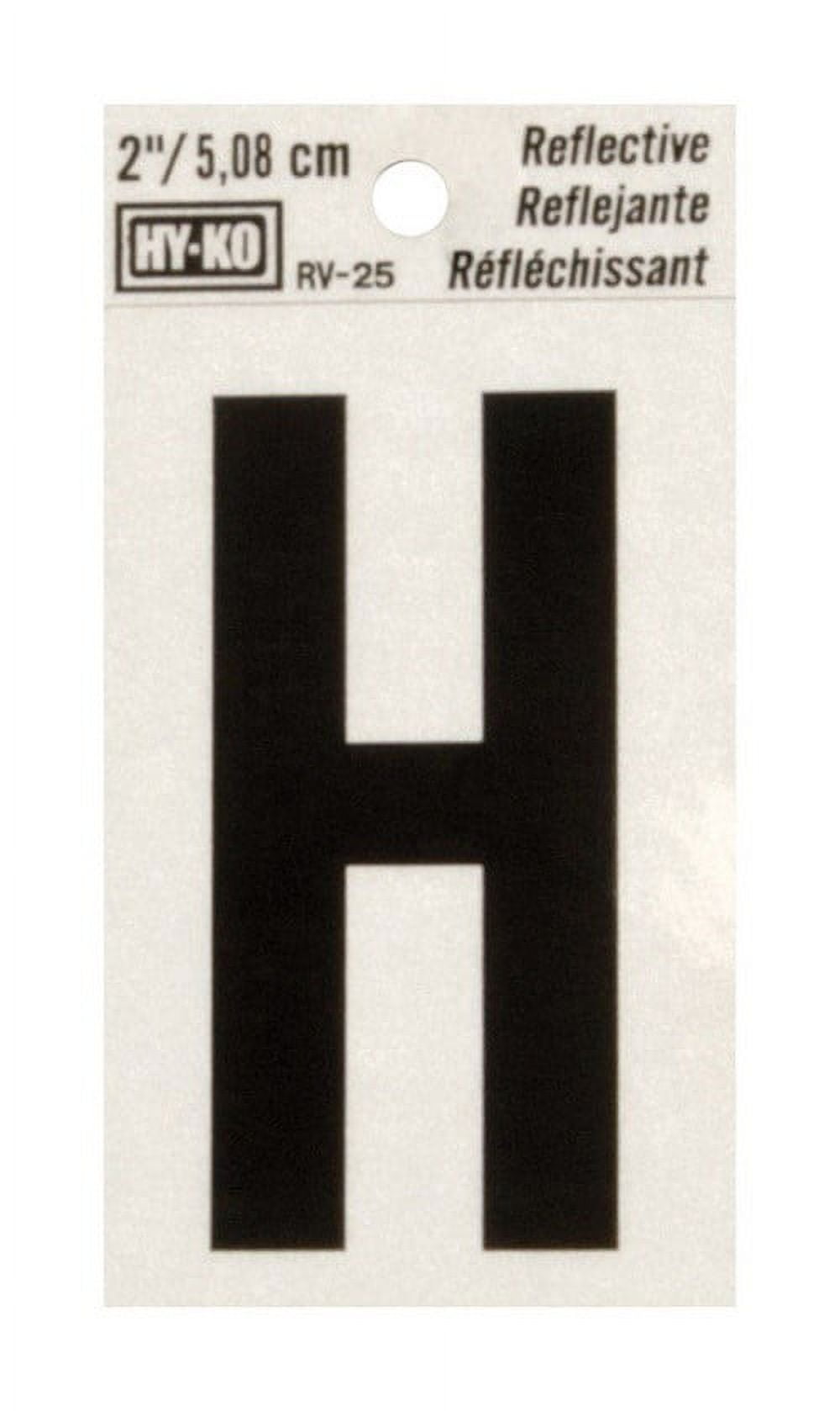 Hy-Ko Self-Adhesive Black Reflective Vinyl Letter H 2 in. - Walmart.com